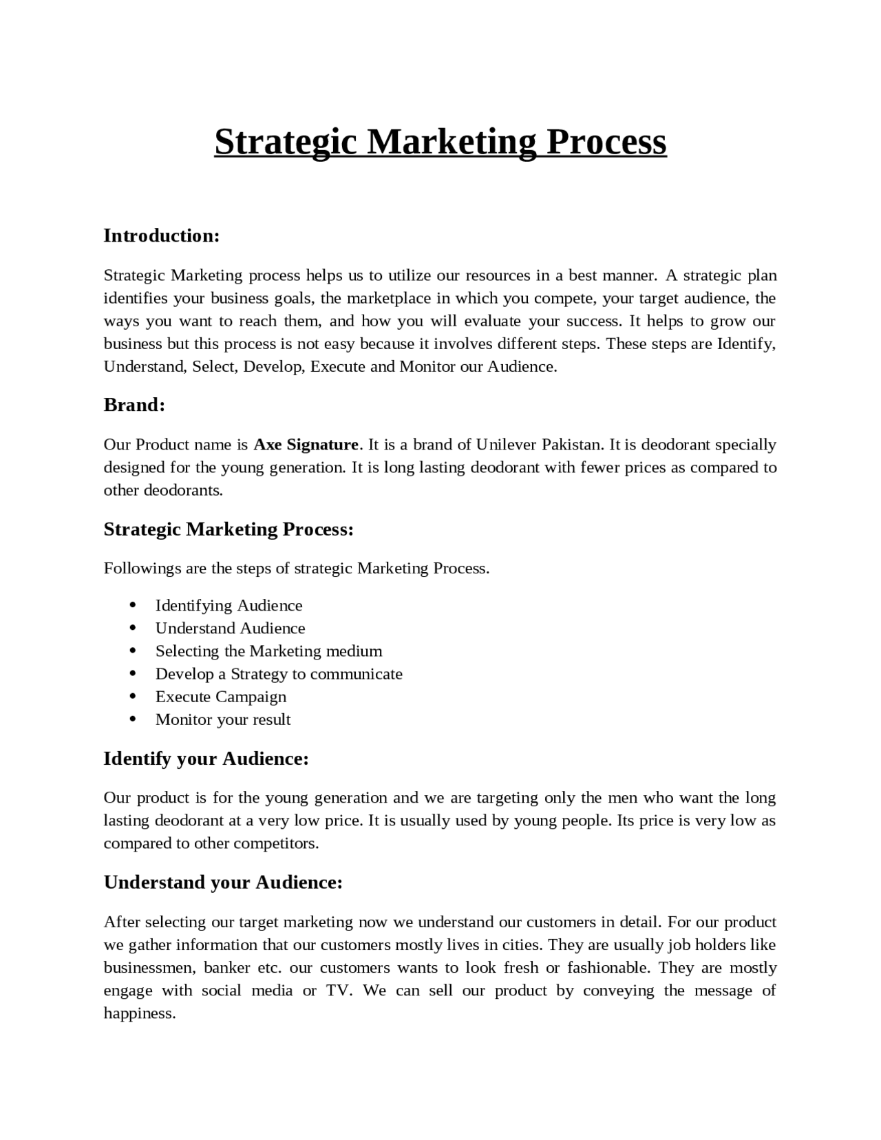 Strategic Marketing Process: Theories of Management - Docsity