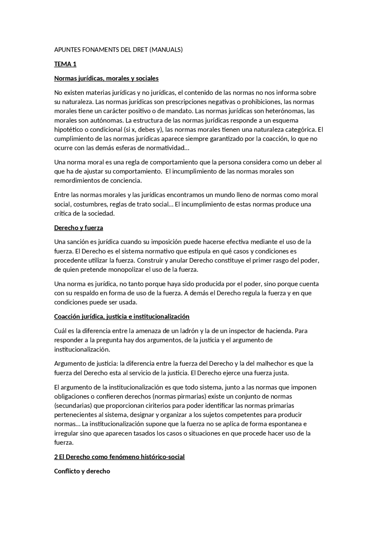 Apuntes Fonaments Del Dret Docsity