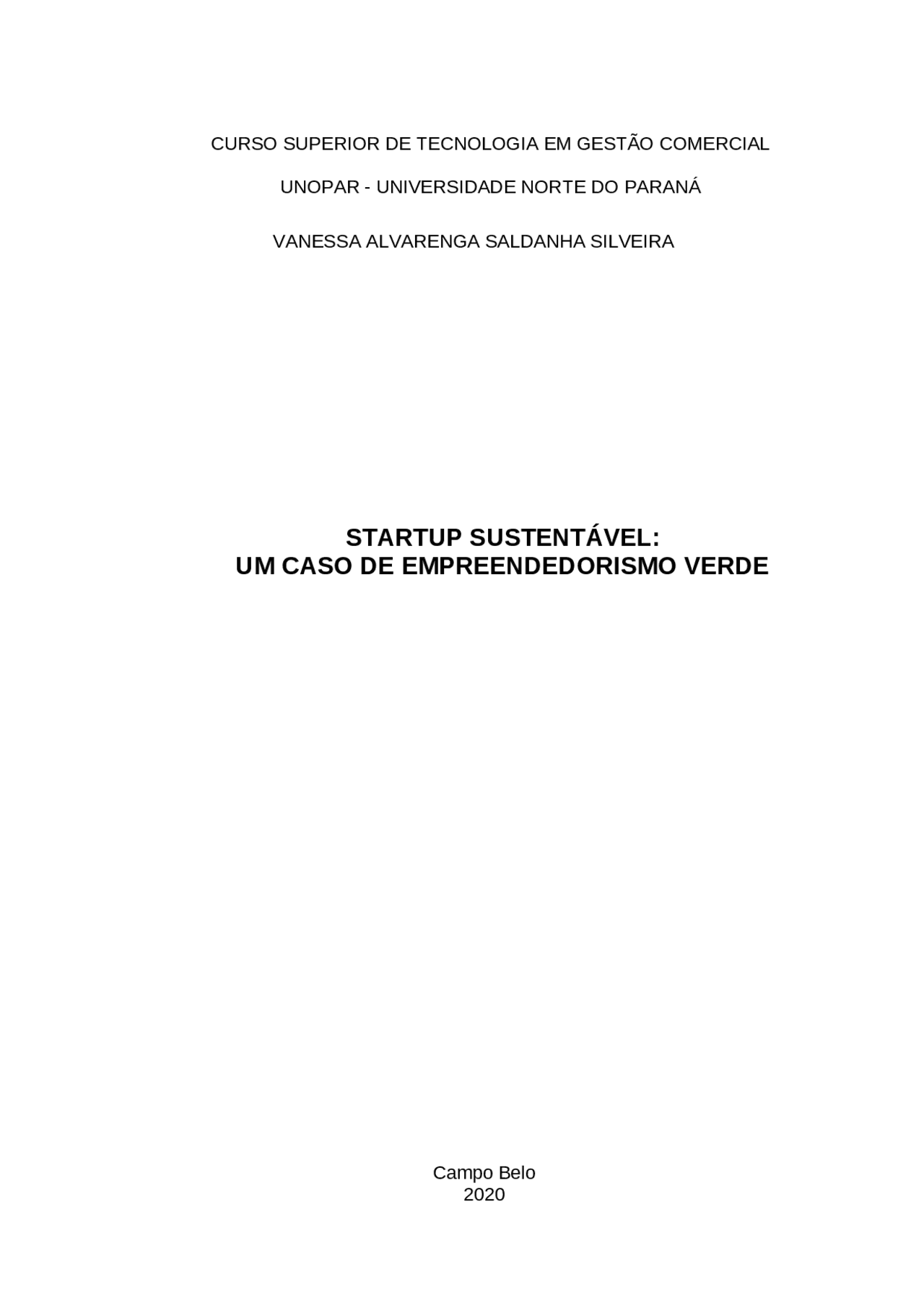 Startup Sustentável Um Caso De Empreendedorismo Verde Docsity