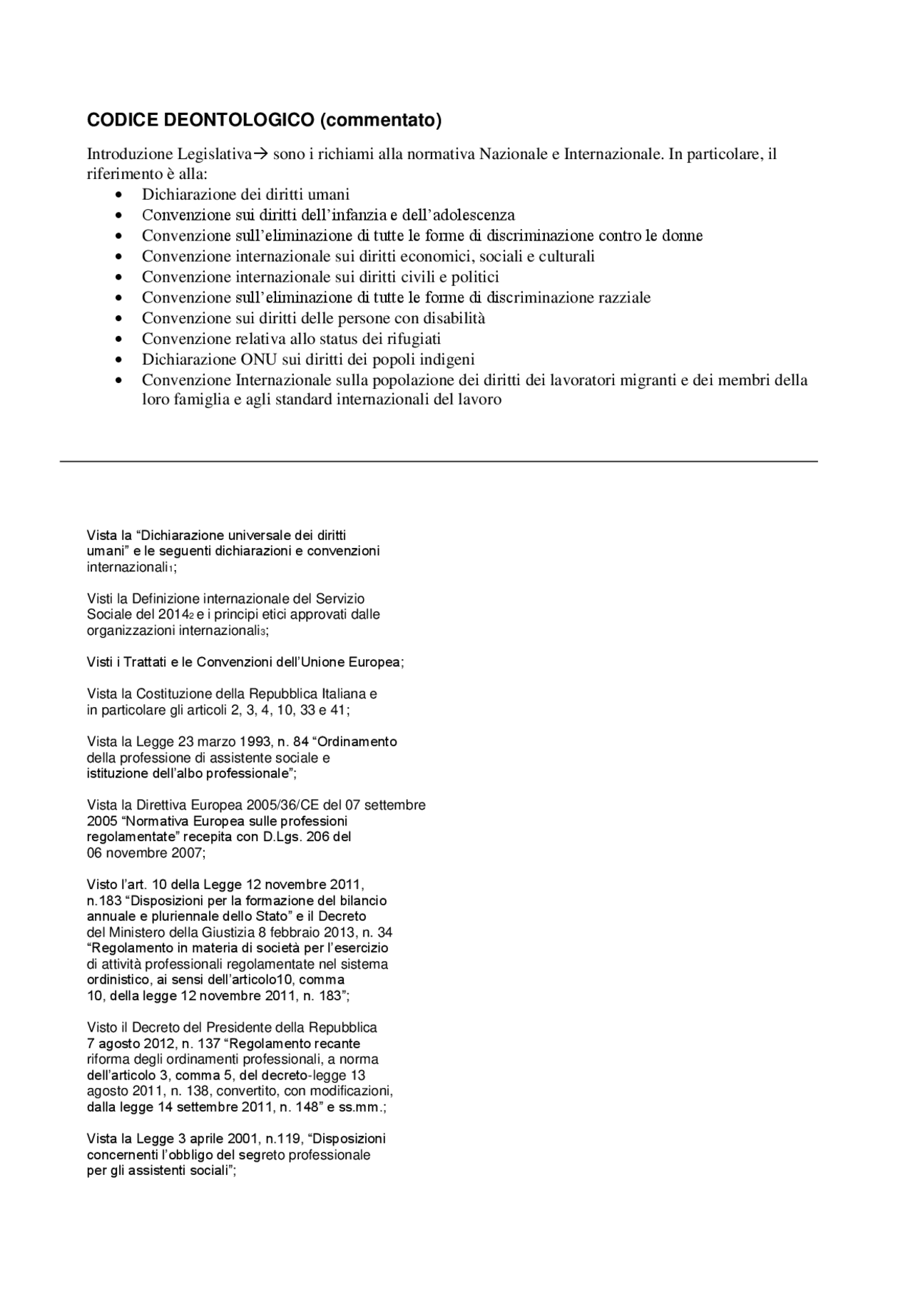 Nuovo Codice Deontologico Assistenti Sociali Docsity