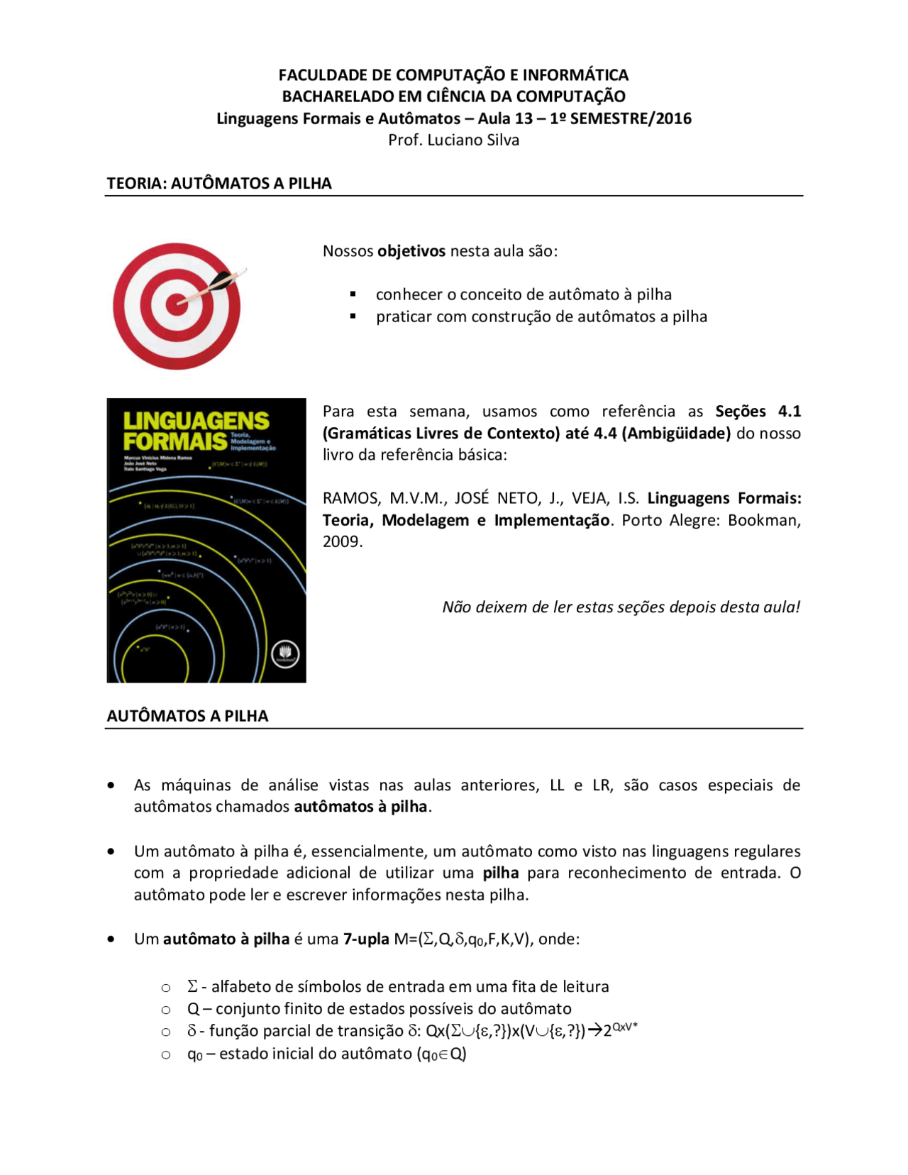 Aula 13 Teoria Da Computação Docsity
