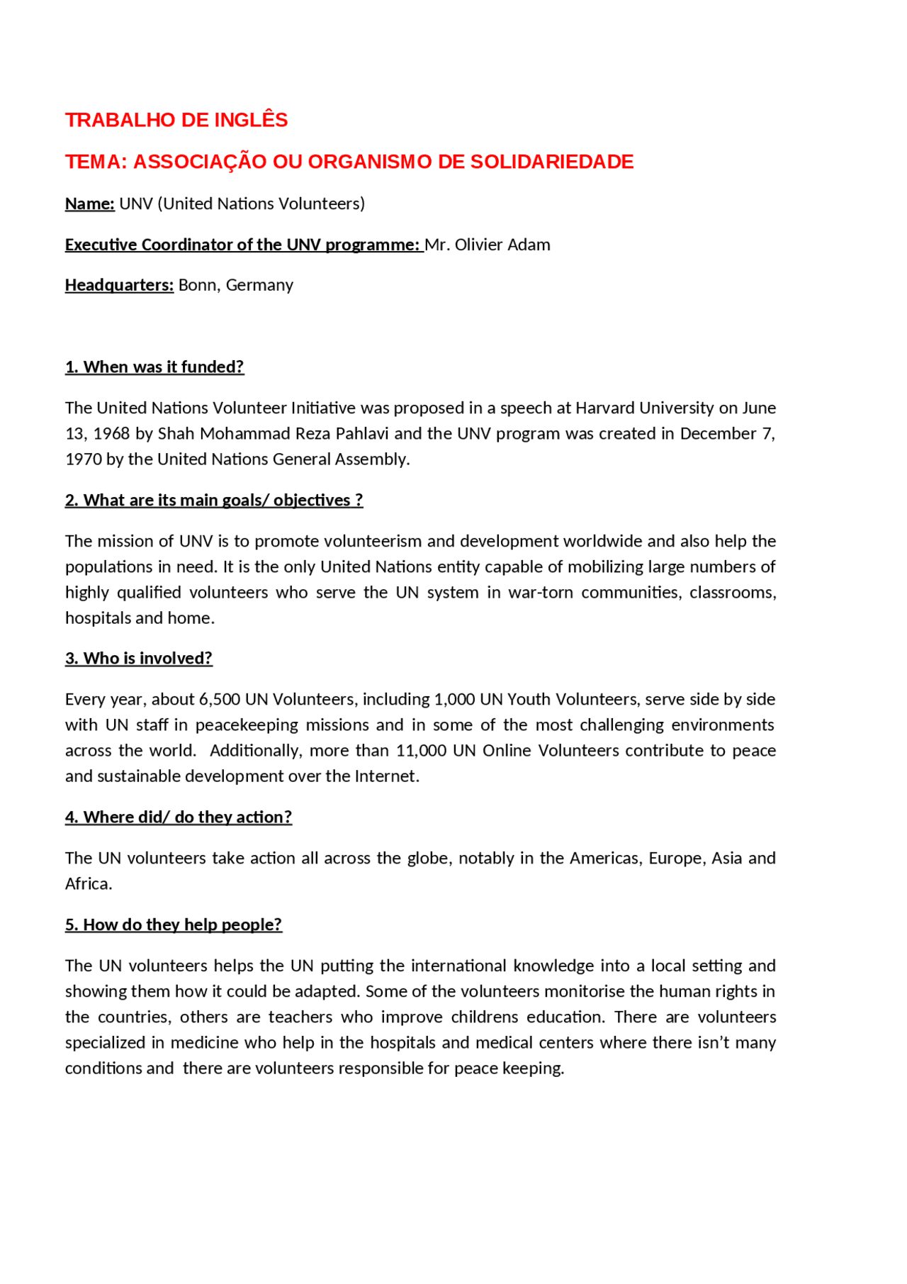 English Organisation Docsity