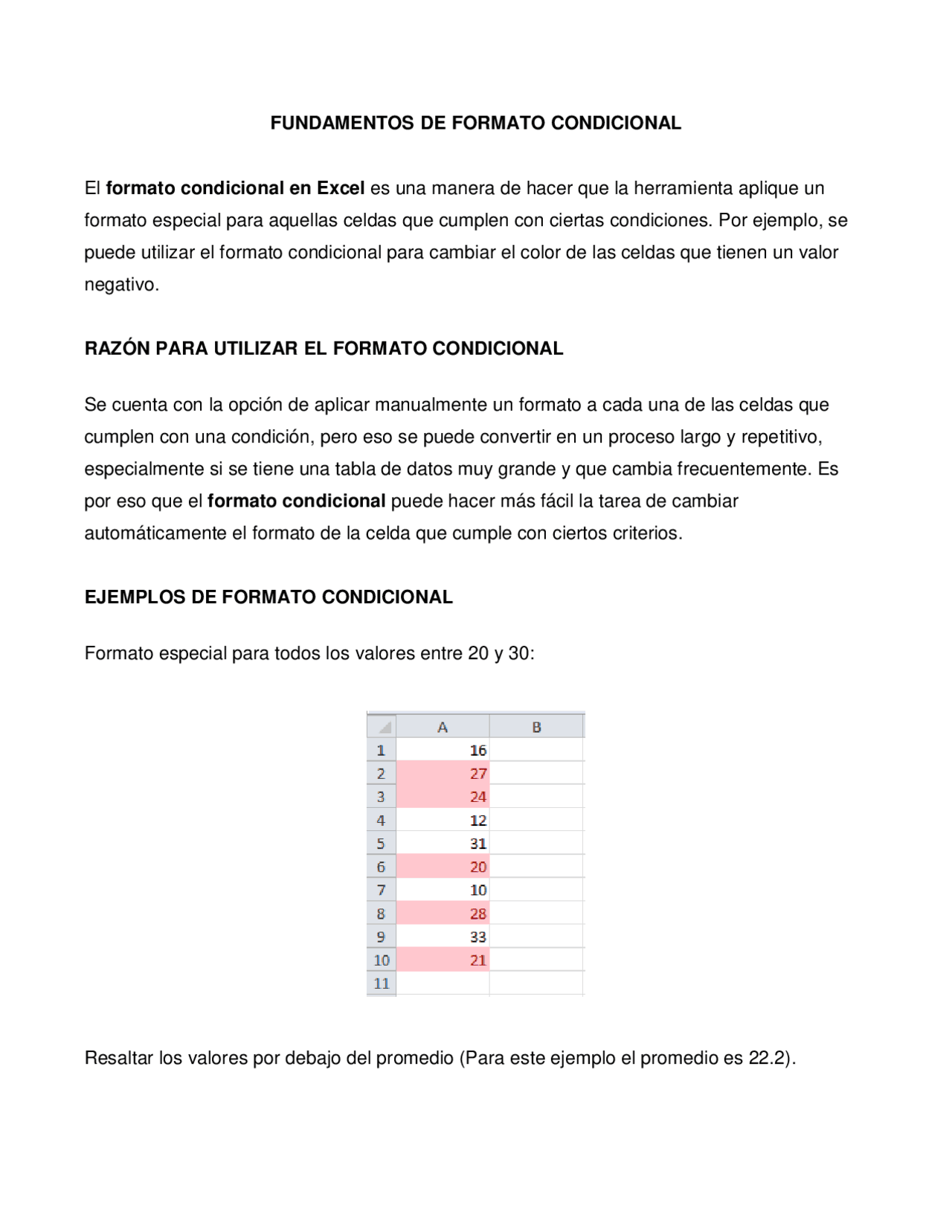 Excel Calculo Para Practicar Docsity