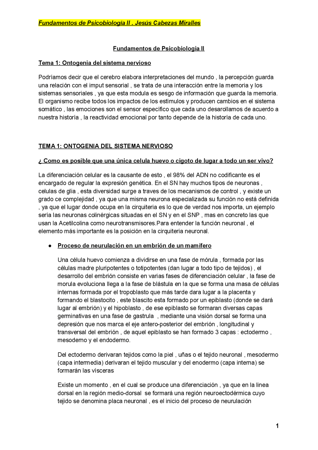 Apuntes Psicobiología Ii Docsity