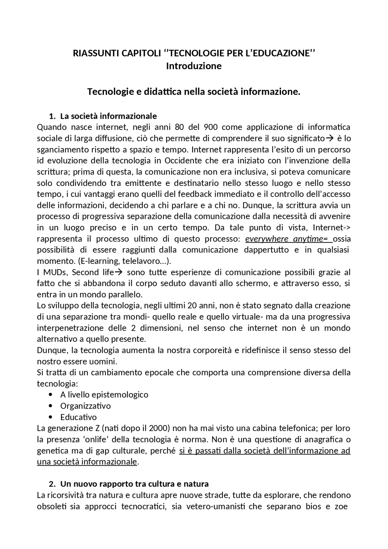 Tecnologie Per Leducazione Docsity