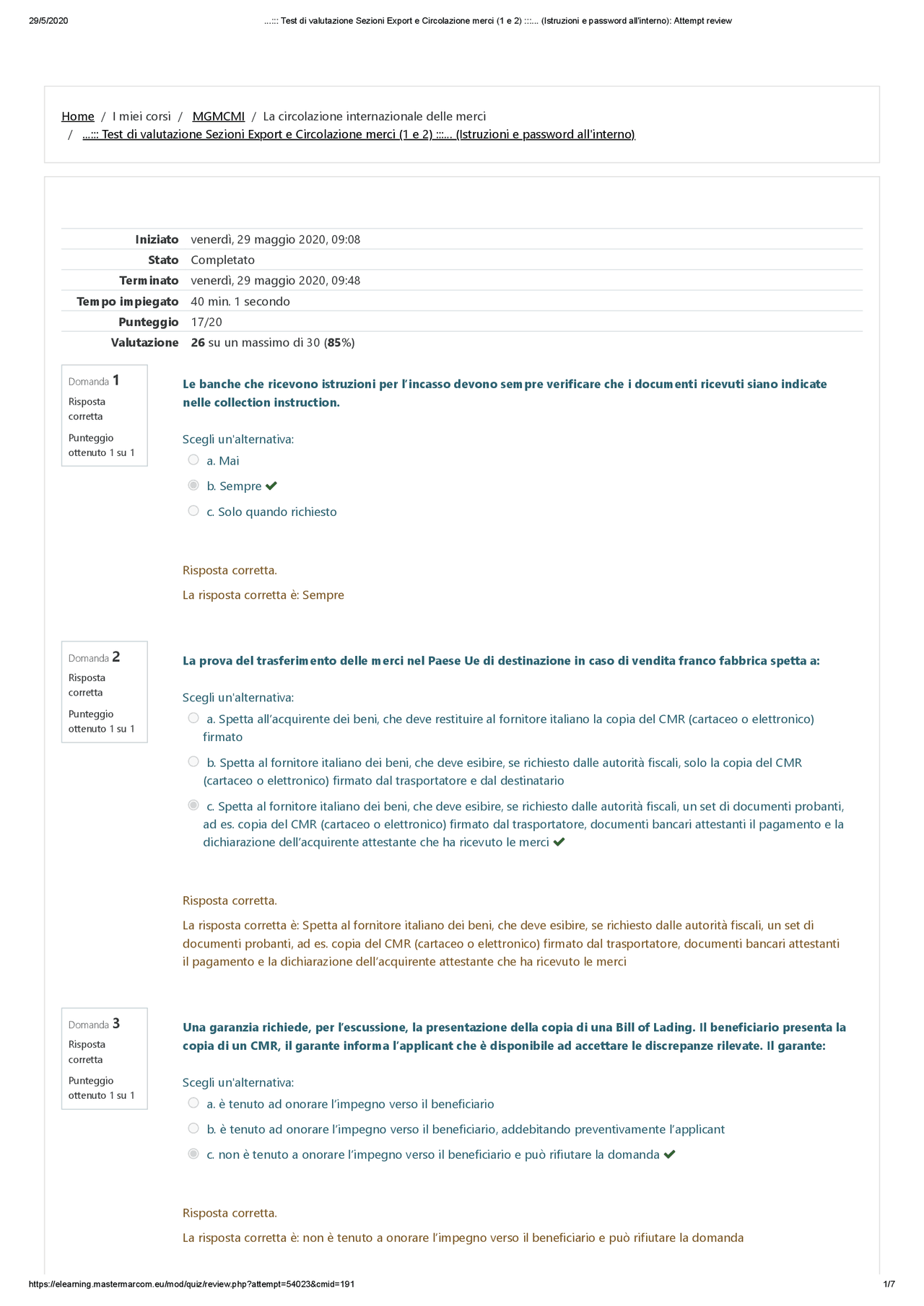 Domande Test Sezioni 1 2 Master Marcom Test Dammissione Di Commercio