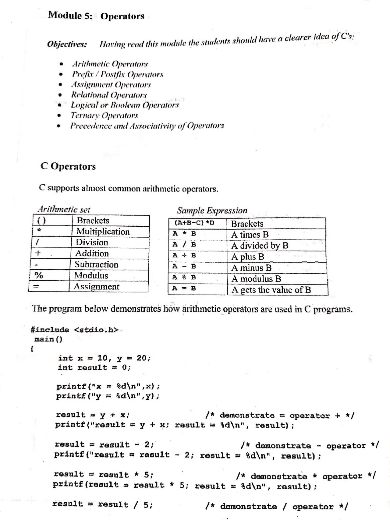 Assignment And Modules Docsity
