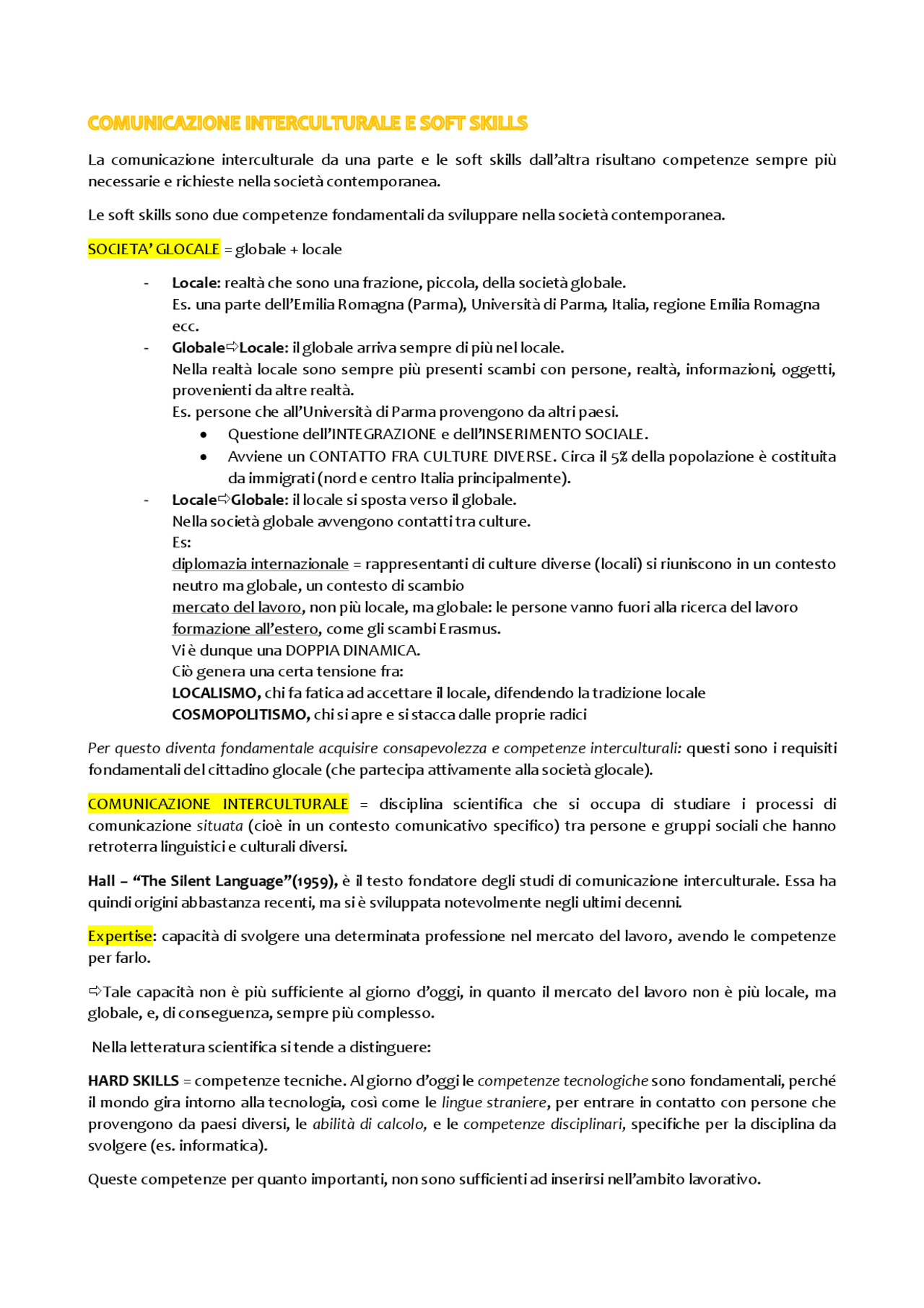 Appunti Completi Comunicazione Interculturale Daloiso Lingue