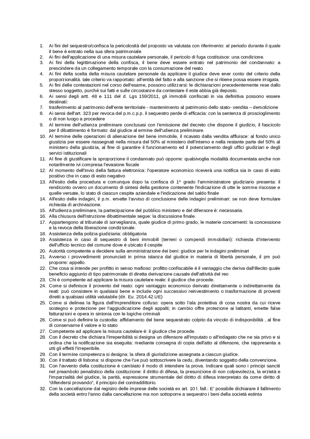 Procedura Penale Unipegaso Docsity