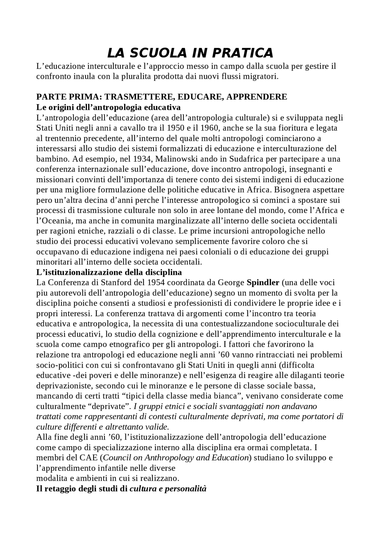 La Scuola In Pratica Benedusi Docsity