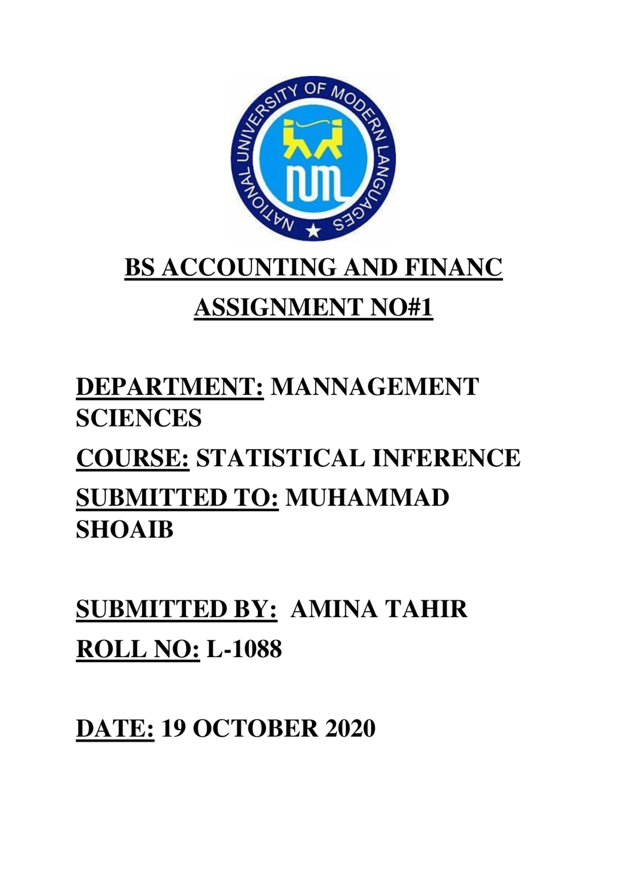 Statistics Theory Assignment Docsity