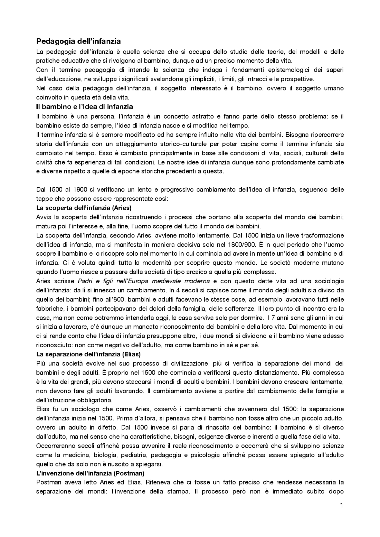 Pedagogia E Diritti Dei Bambini Docsity