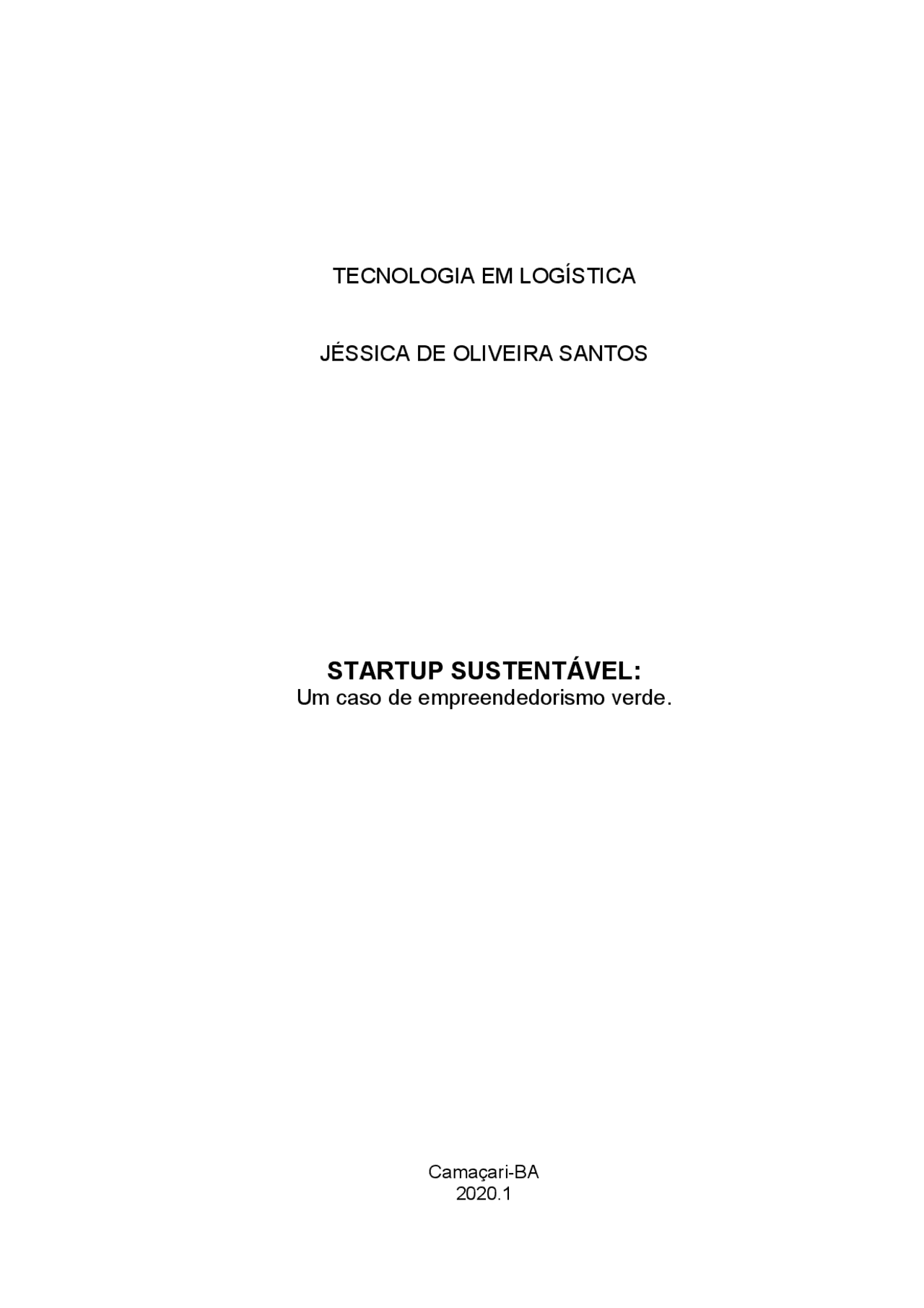 Startup Sustentável Um Caso De Empreendedorismo Verde” Docsity