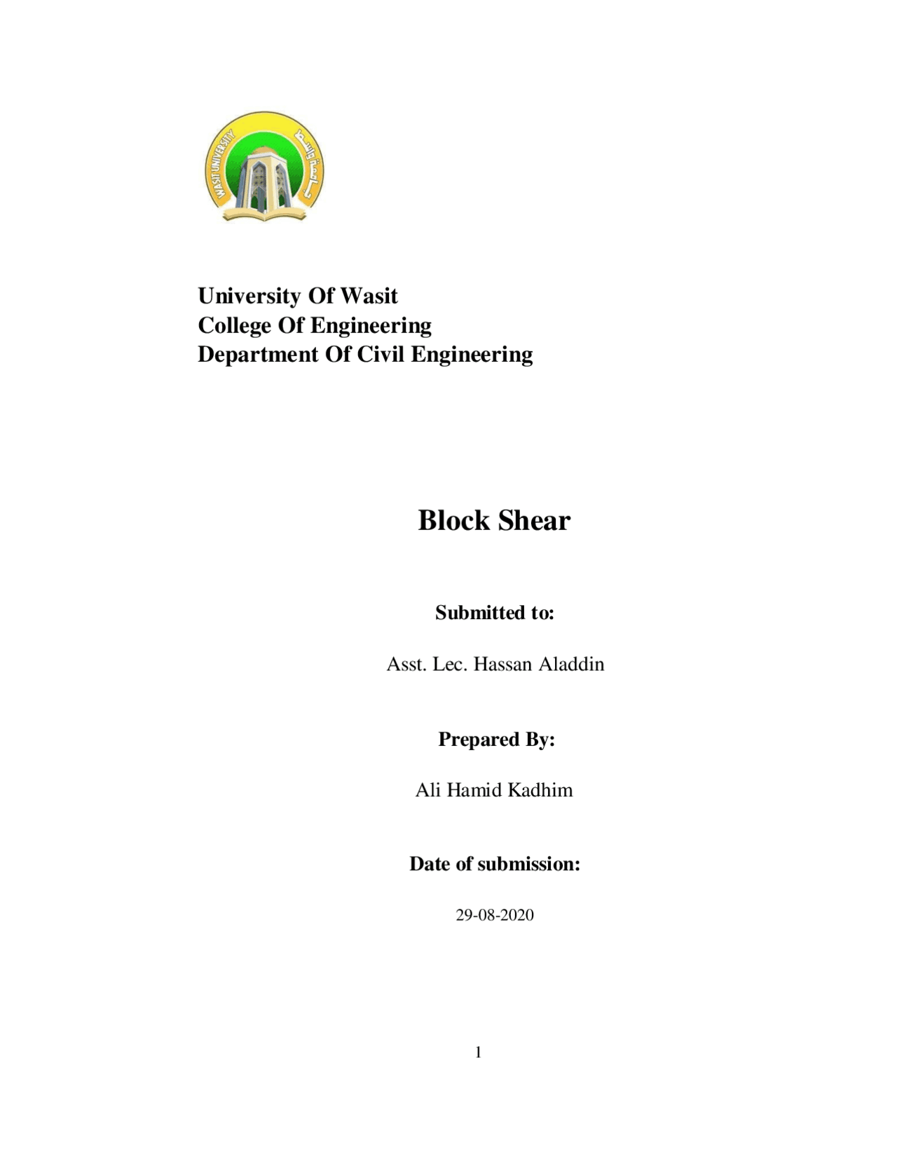 Block Shear In Steel Structures Docsity