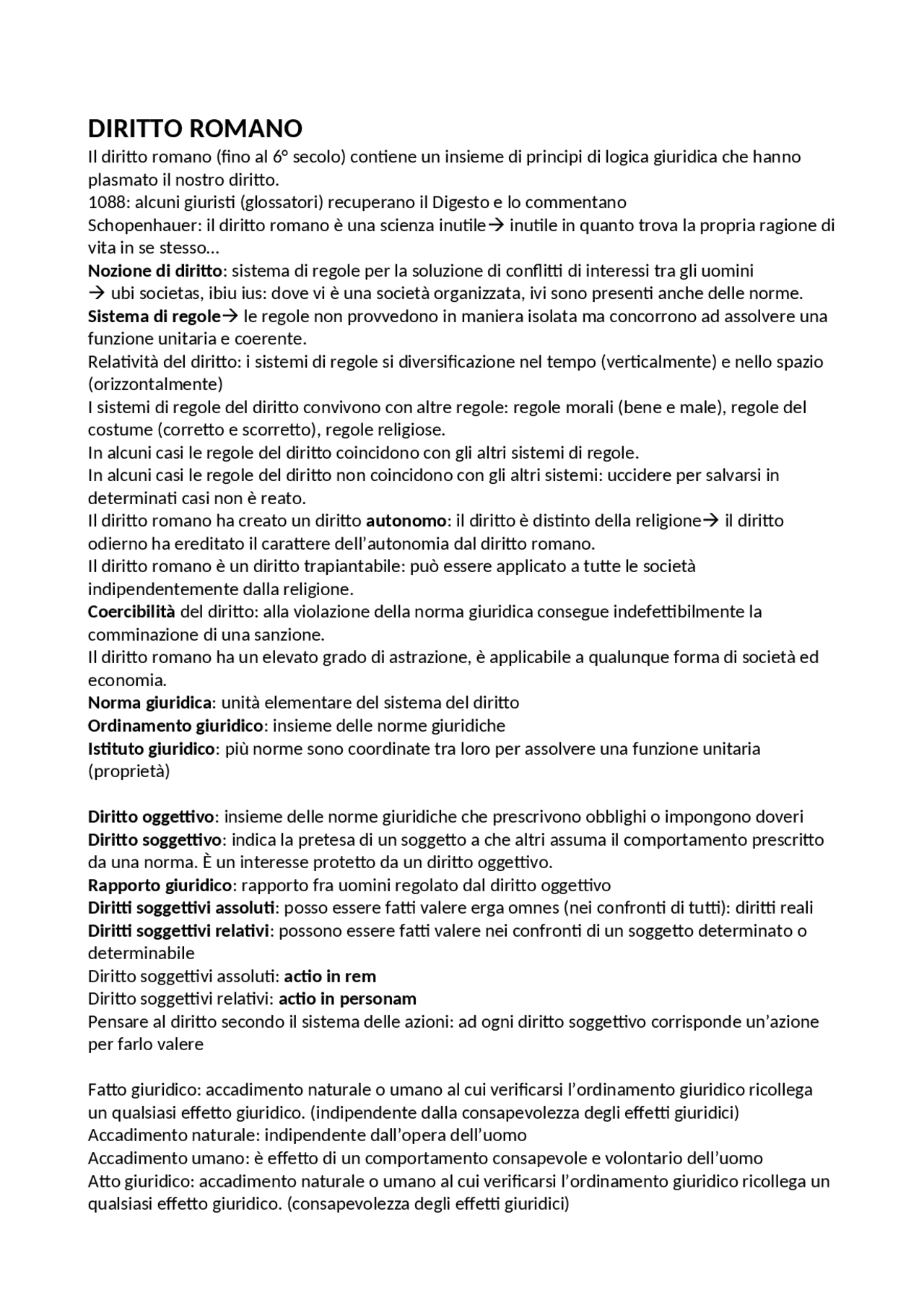 Appunti Di Diritto Romano Elementi Di Diritto Romano Fbriguglio