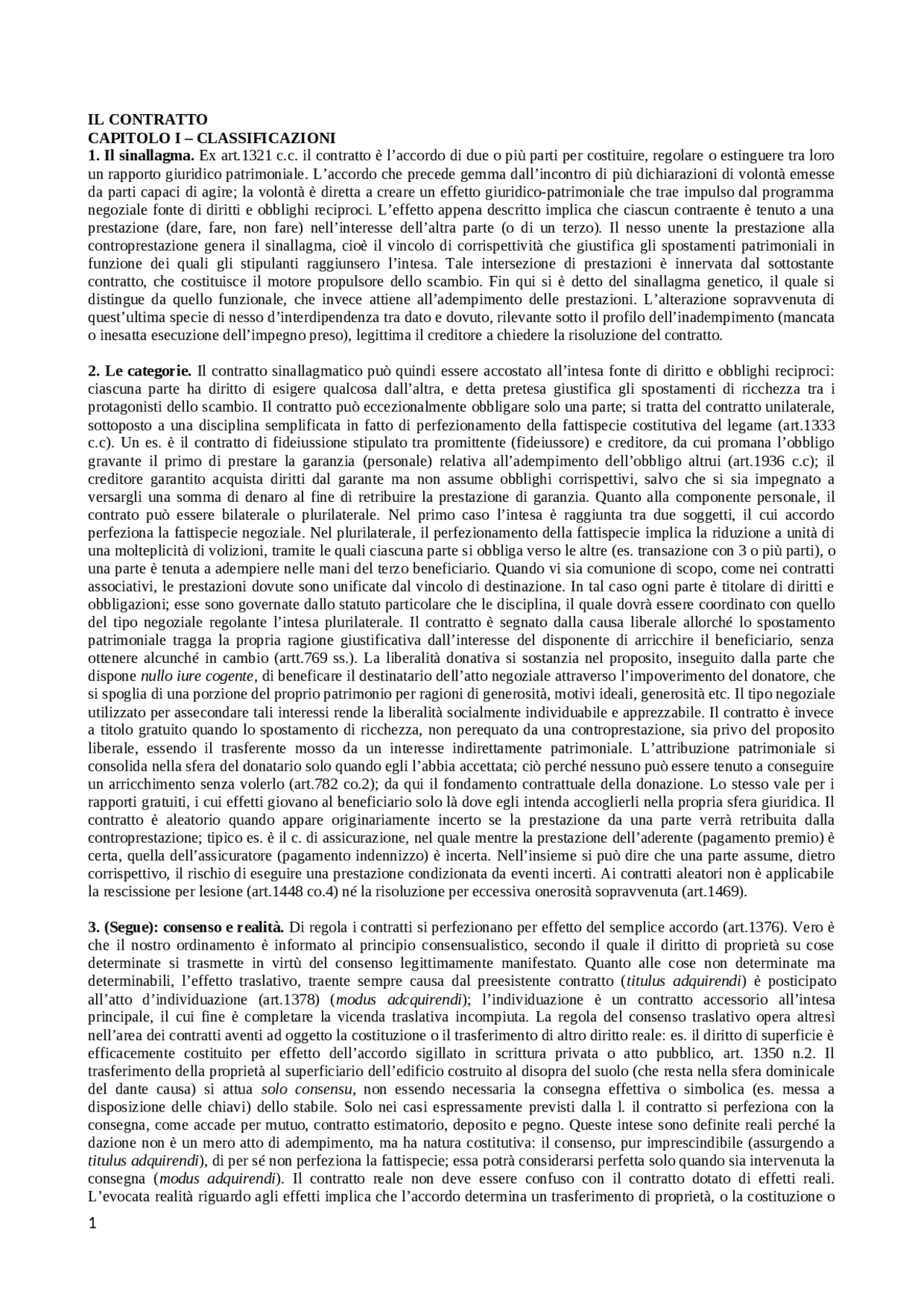 Riassunto Il Contratto Calvo Docsity
