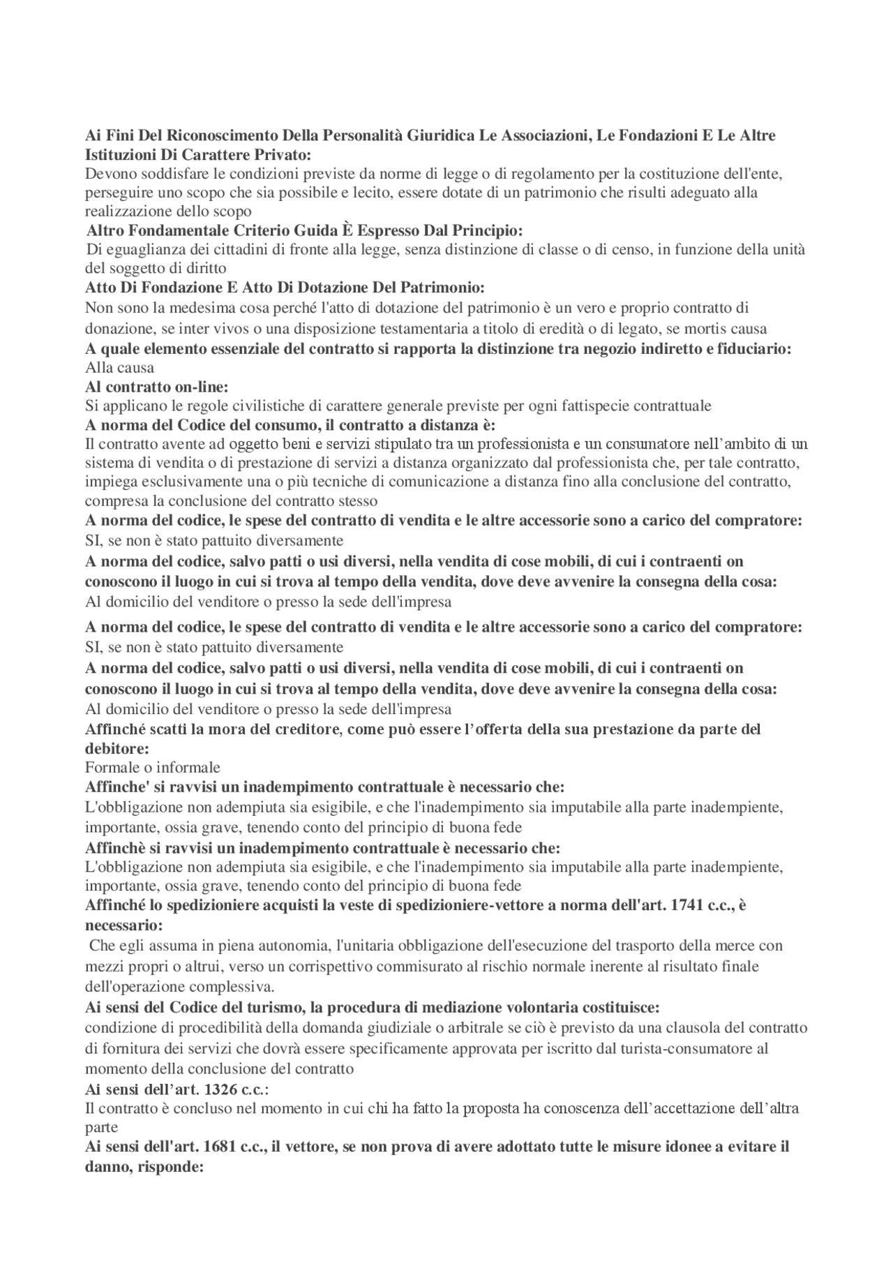 Pegaso Diritto Privato Facolta Di Scienze Turistiche Docsity