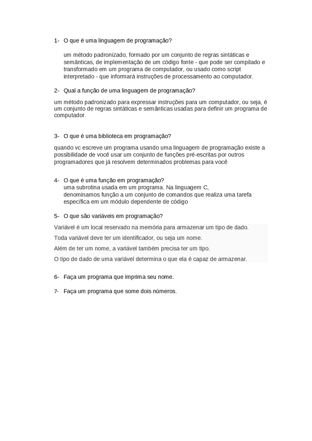O Que é Uma Linguagem De Programação Docsity