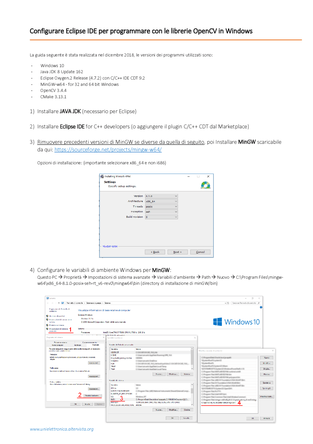 Open Cv Guida Allinstallazione Docsity