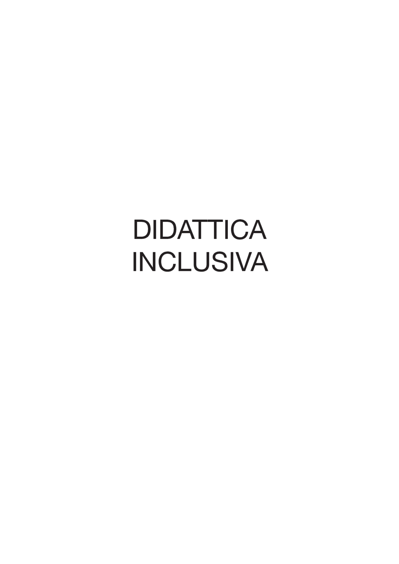 Pedagogia Speciale E Didattica Inclusiva Docsity