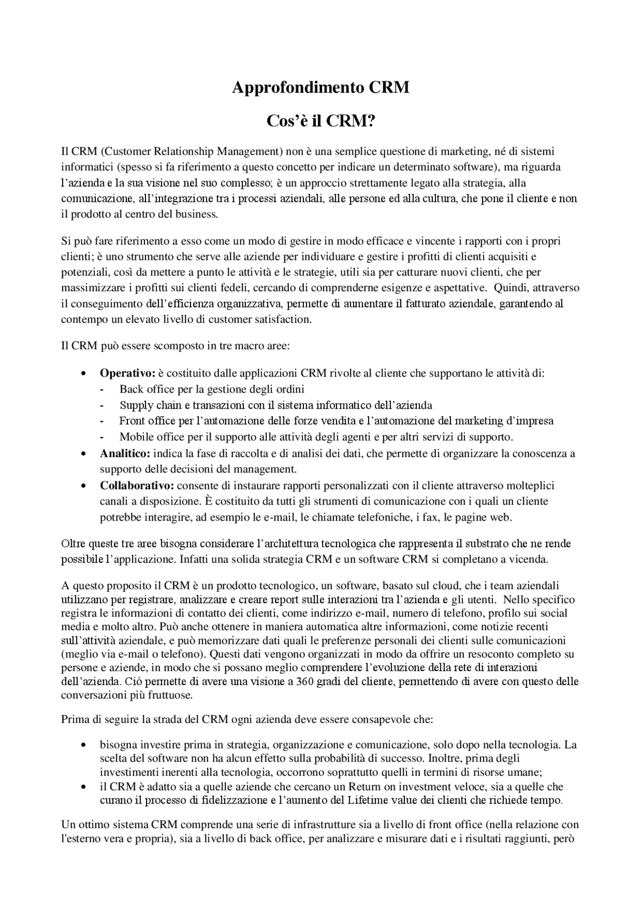 Customer Relationship Management Docsity