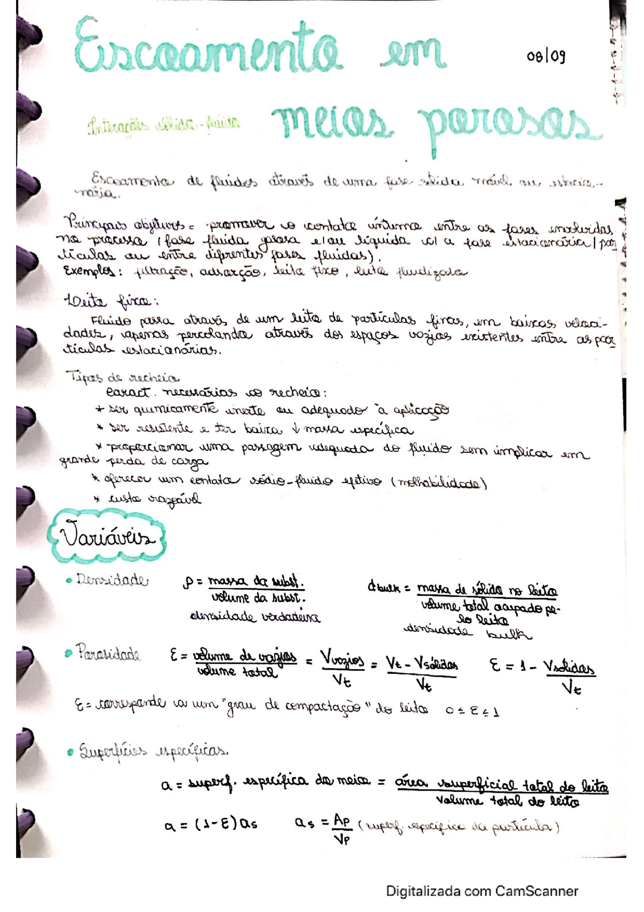 Leito fixo - Teoria e exercícios - Docsity