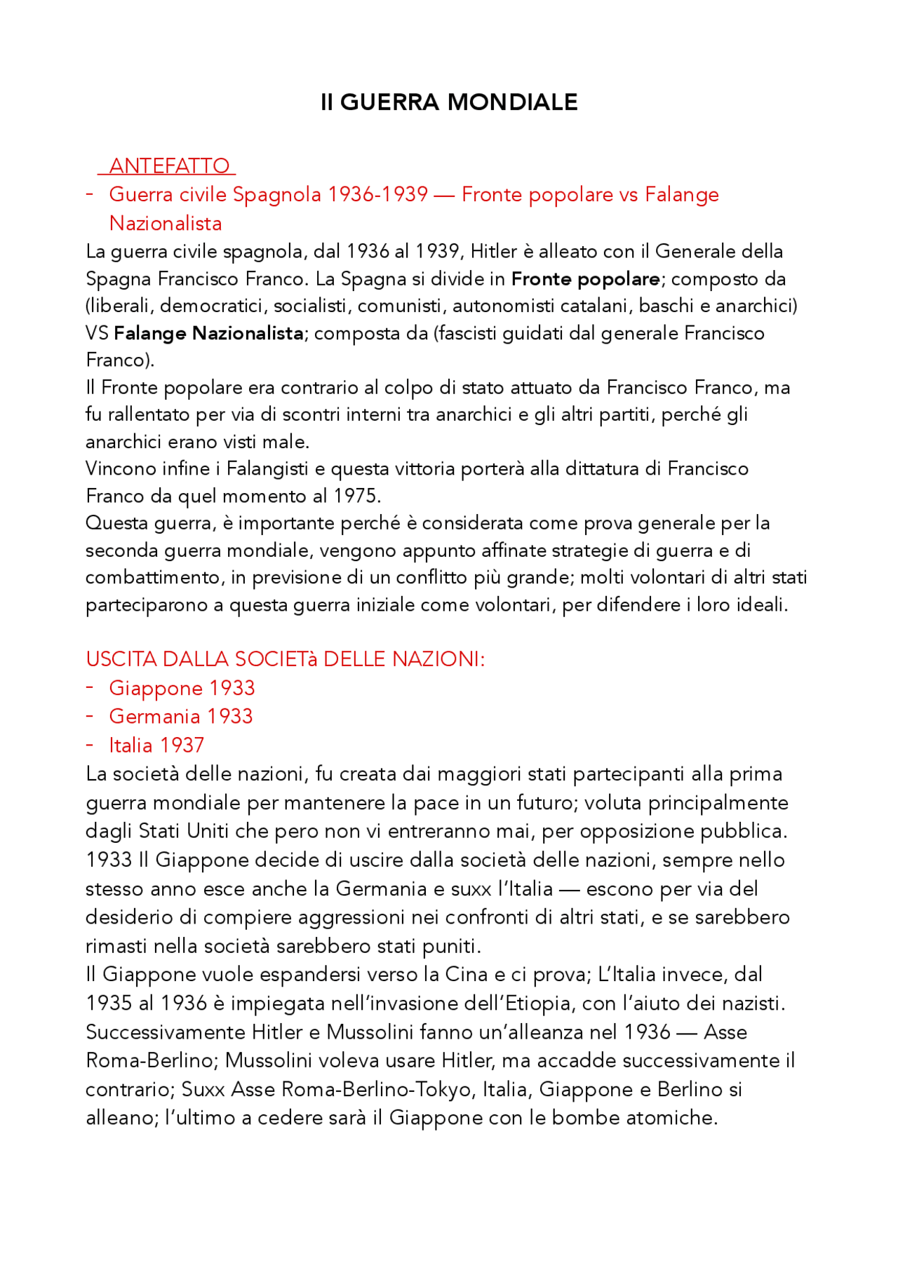 Seconda Guerra Mondiale Docsity
