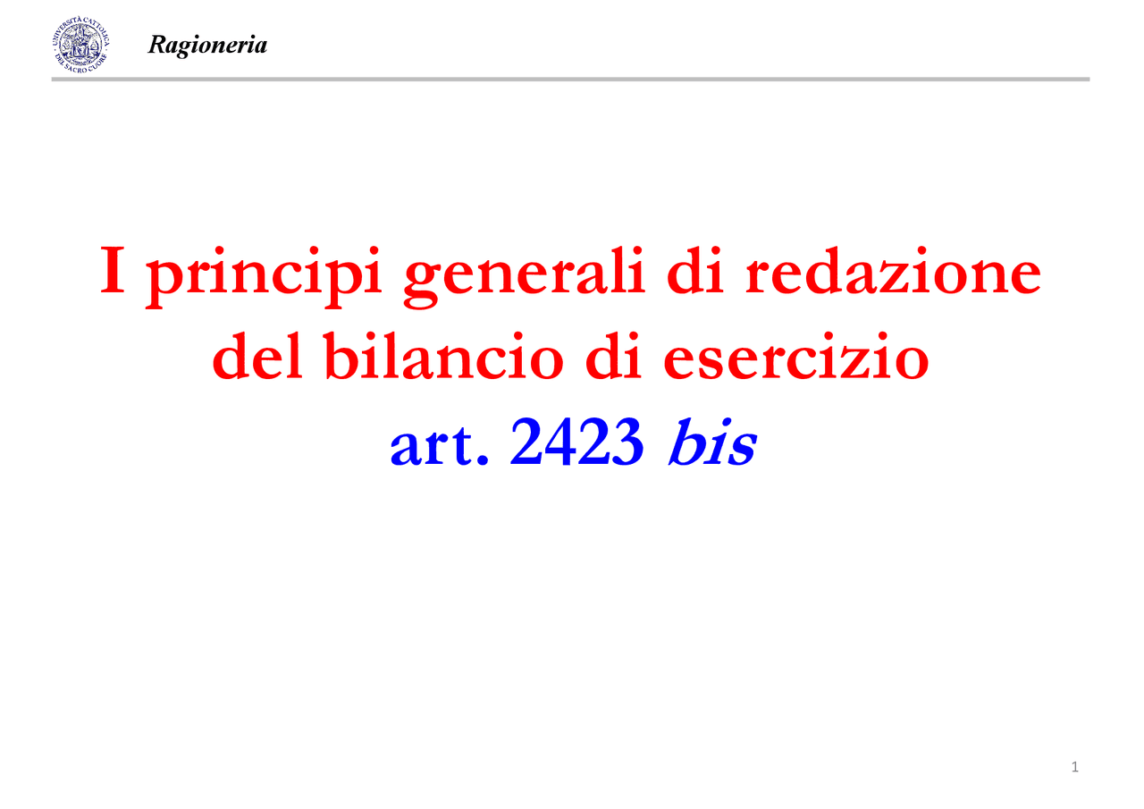 Slide Del Corso Di Ragioneria Docsity