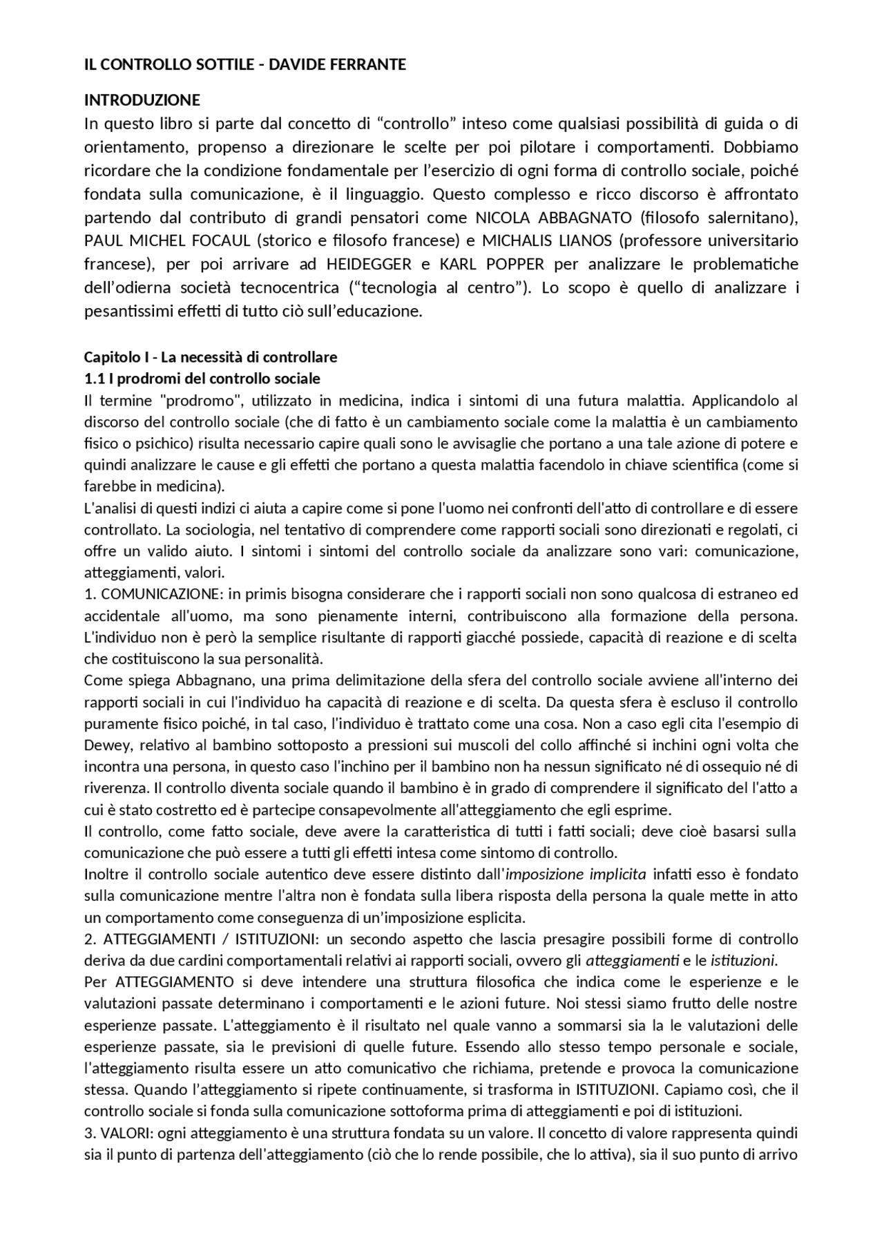 Il Controllo Sottile Docsity