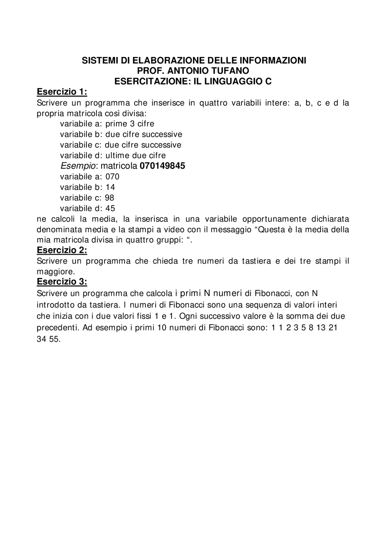 Elaborato 1 Sistemi Di Elaborazione Delle Informazioni Docsity