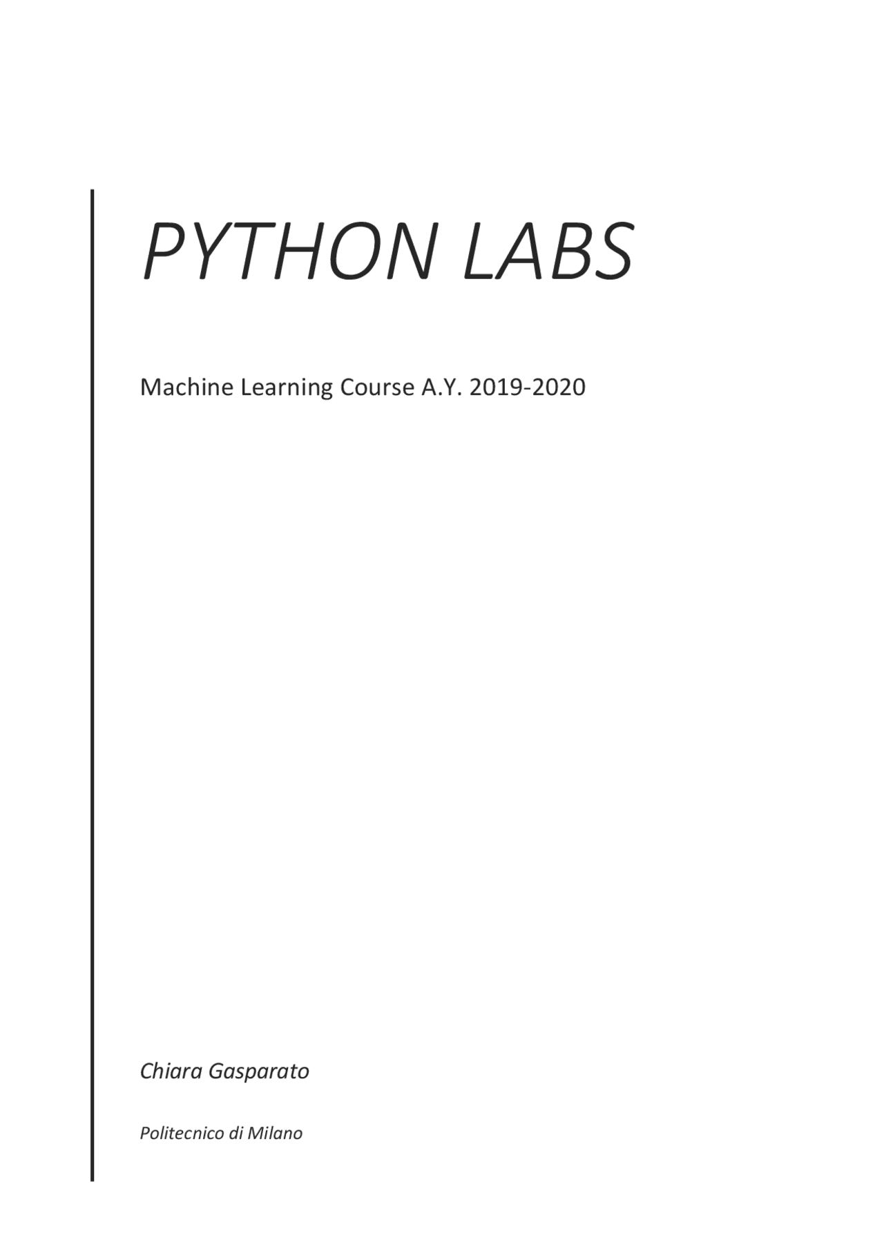 Appunti Di Machine Learning Labs Of Python Docsity