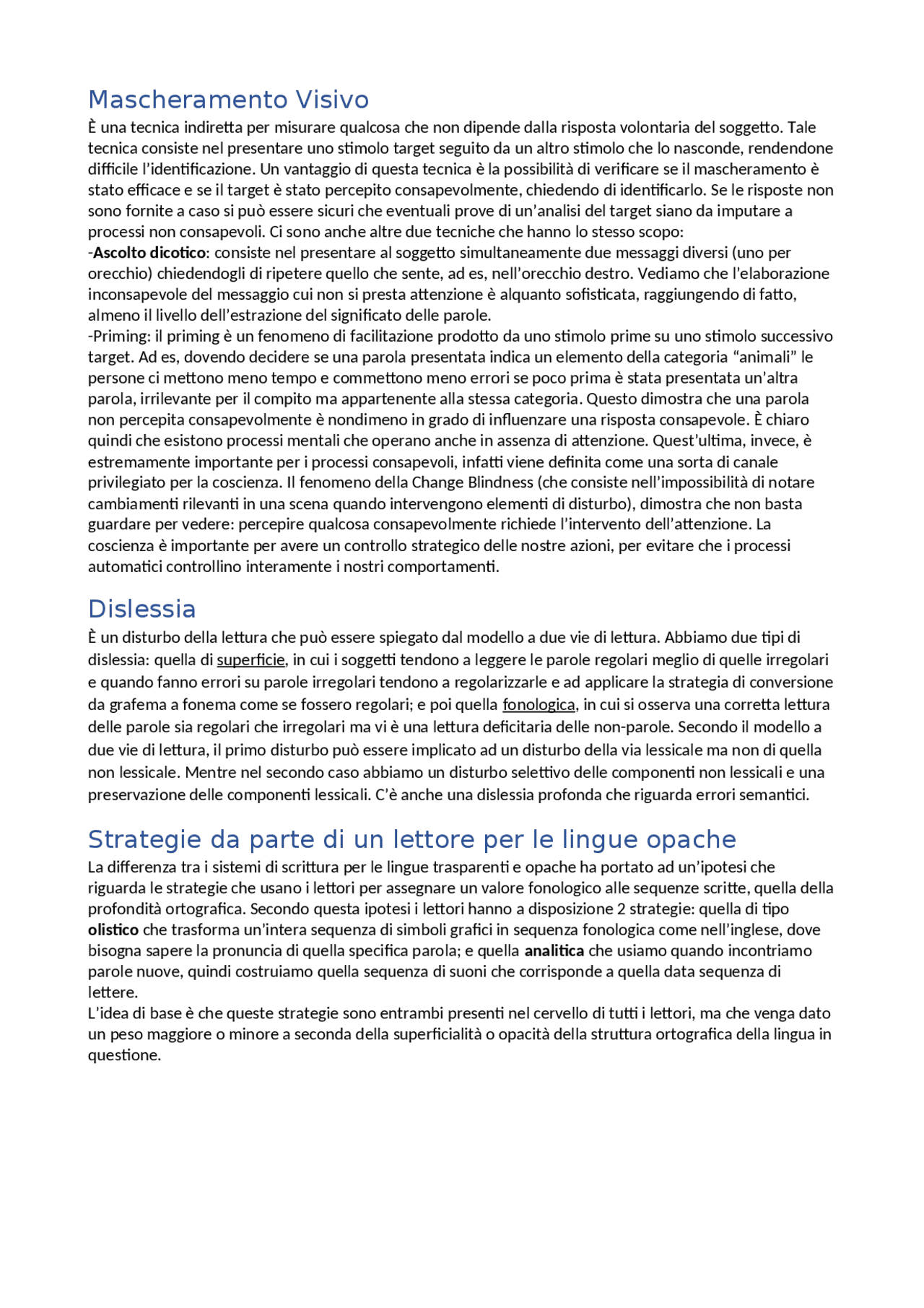 Risposte Alle Principali Domande Di Psicologia Cognitiva Prove D