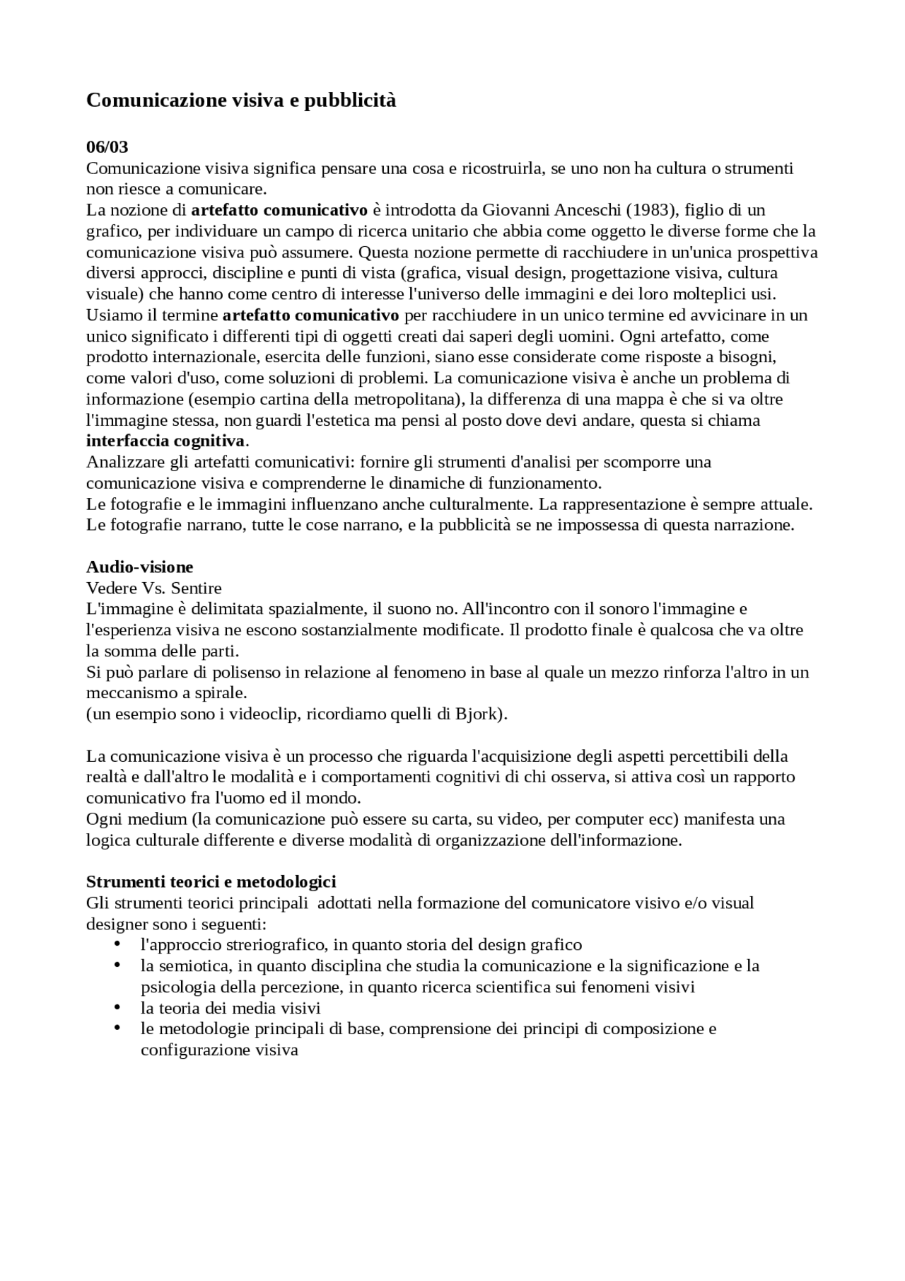 Appunti Di Comunicazione Visiva E Pubblicità Docsity