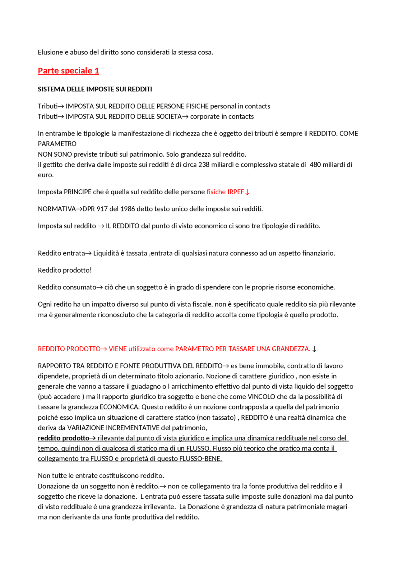 Appunti Tributario Tesauro Docsity