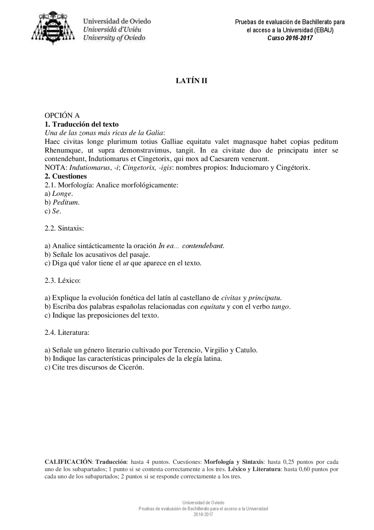 Ejercicios De Latín Docsity