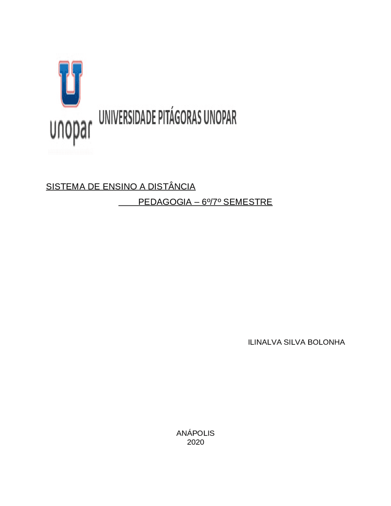 Estagio Supervisionado Unopar 6 Periodo Docsity