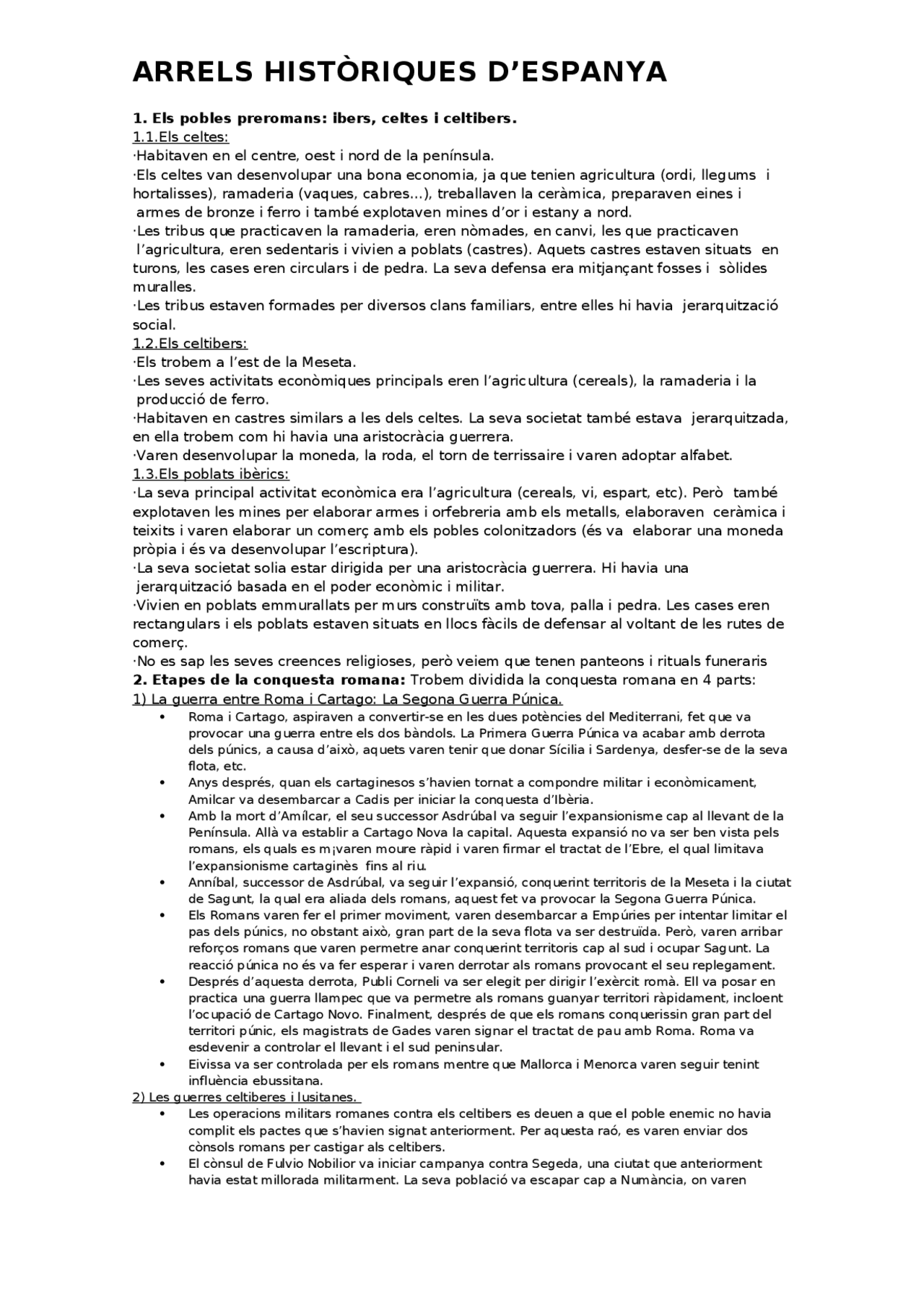Apuntes Hisotira De España 2o Batx Docsity