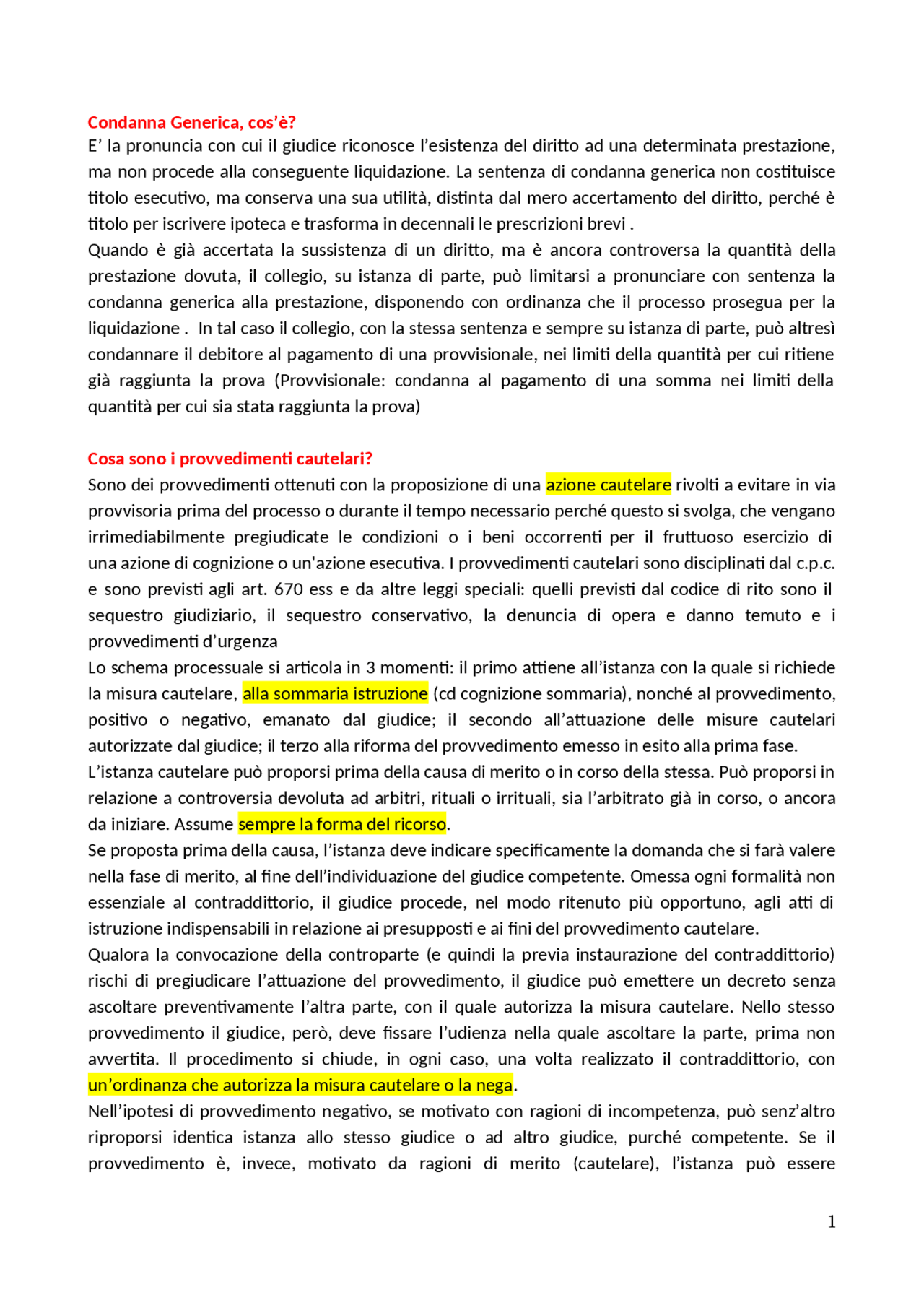 Domande E Risposte Procedura Civile Docsity