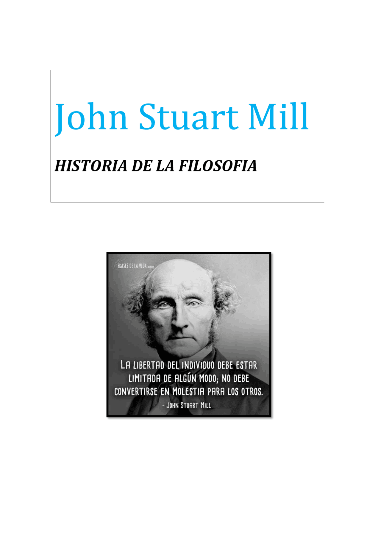 Filósof John Stuart Mill - Docsity