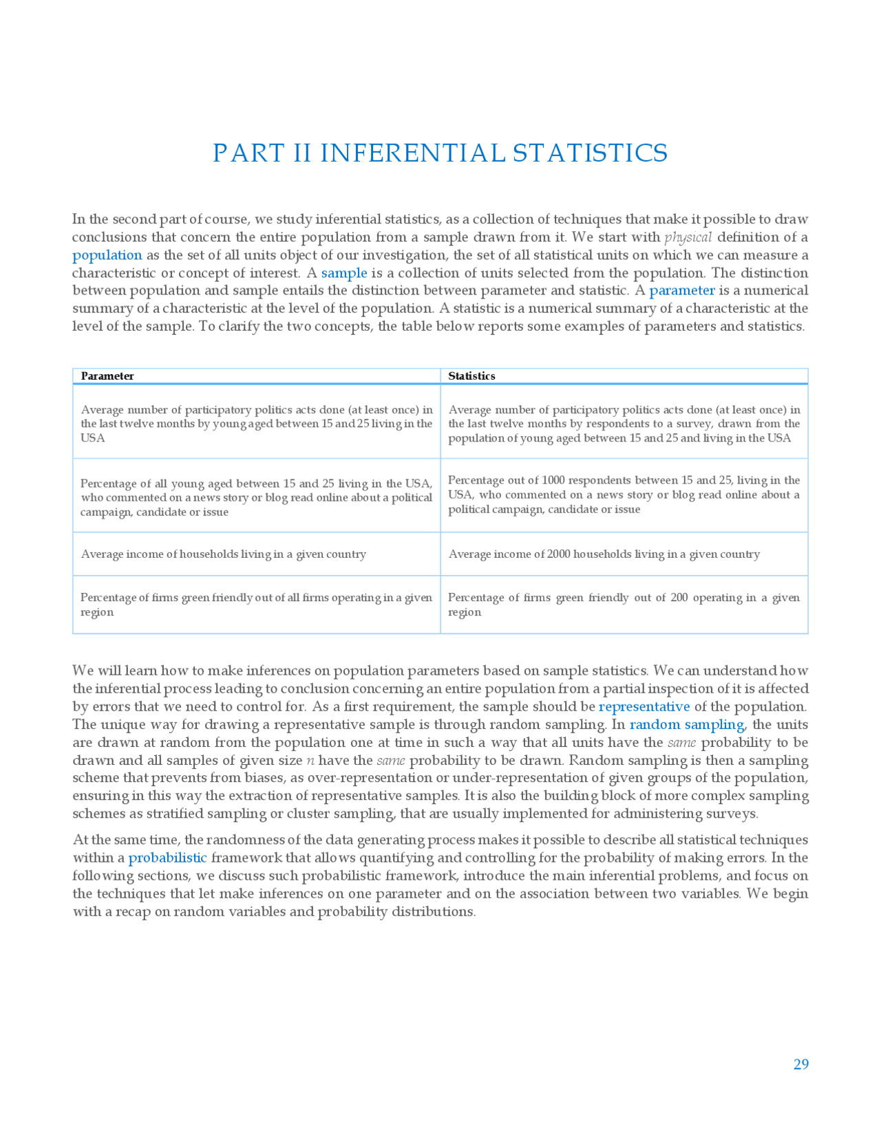 Inferential Statistics Docsity