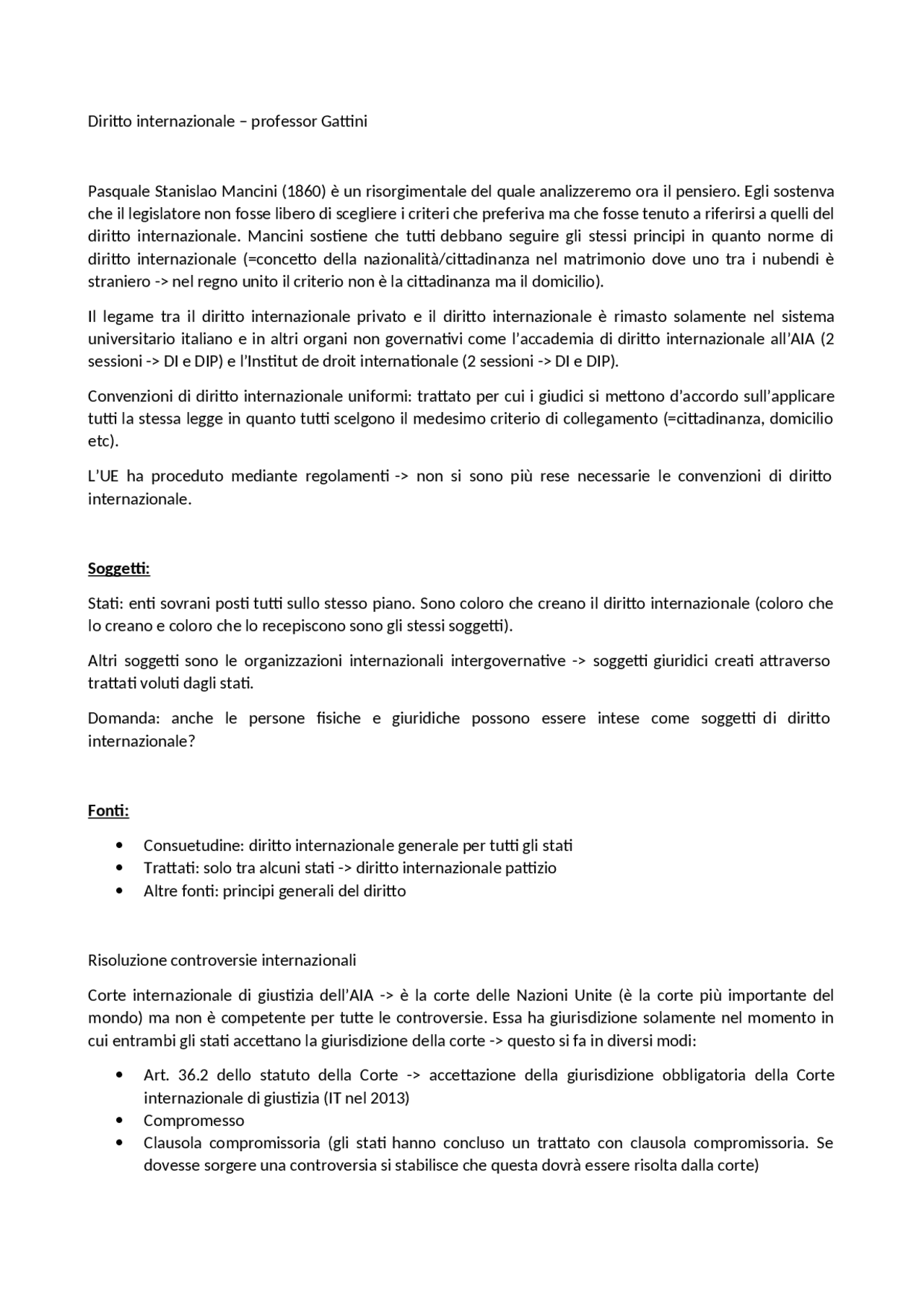 Appunti Diritto Internazionale Docsity