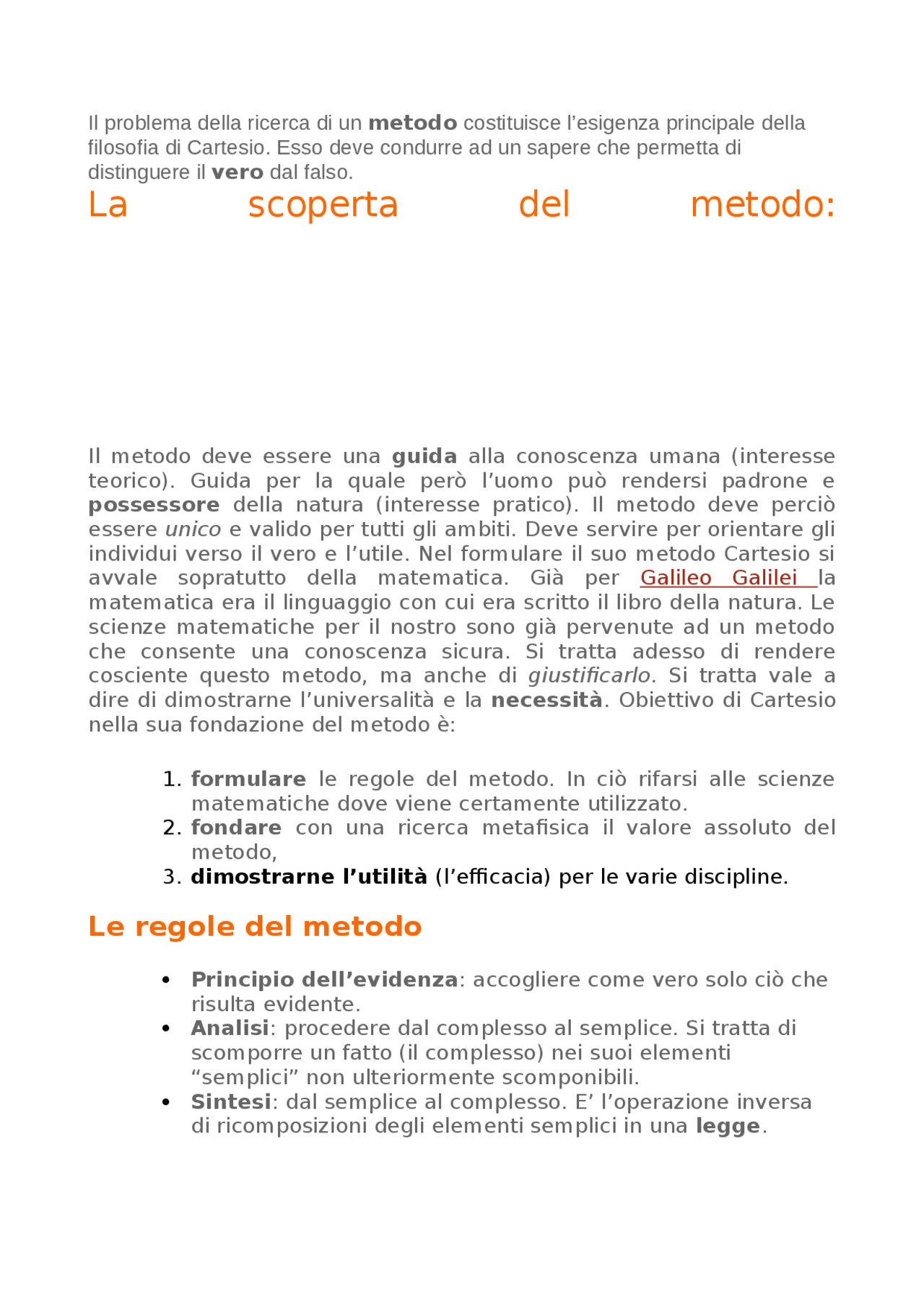 Appunti Di Filosofia Cartesio Docsity