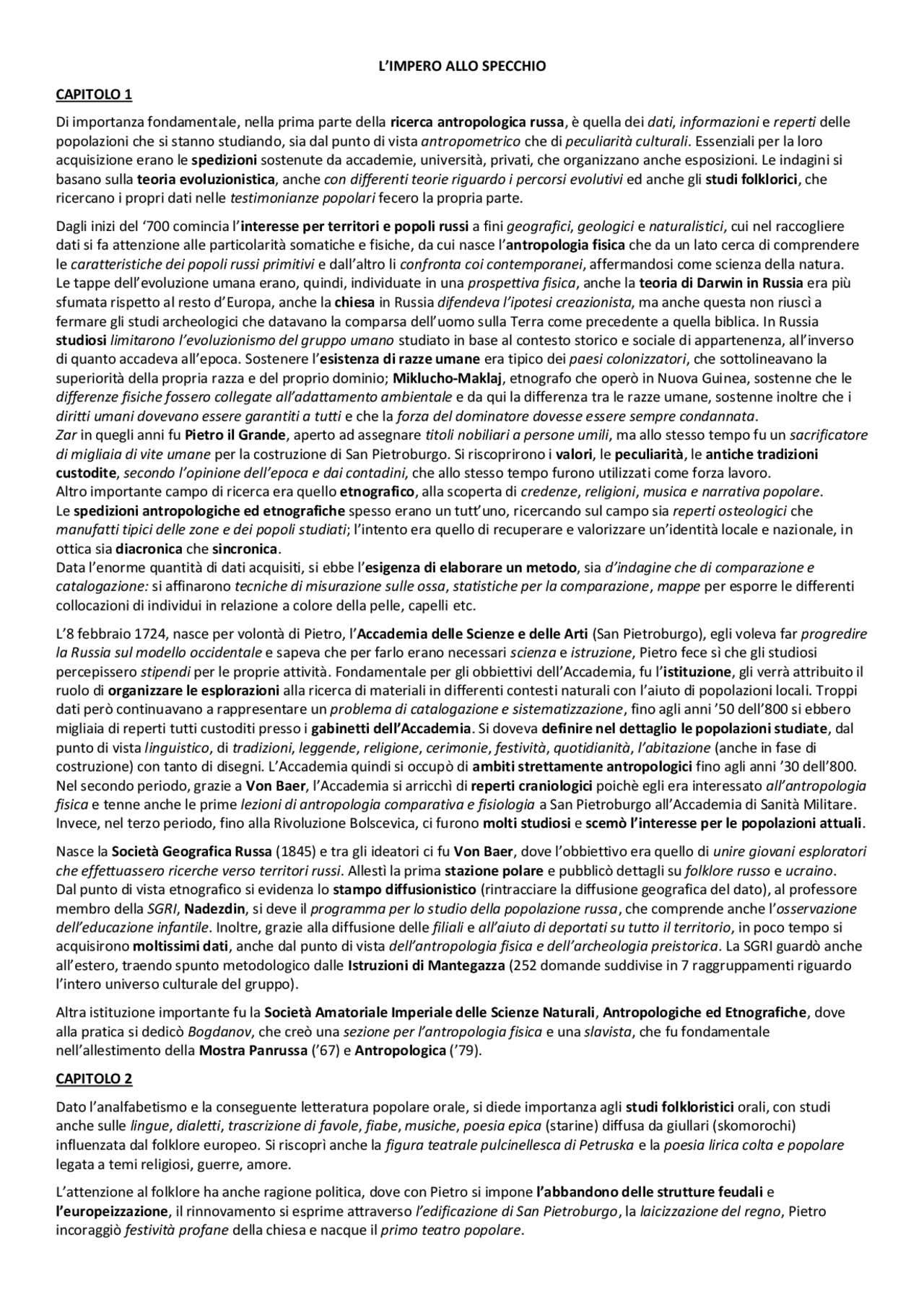 Antropologia Culturale Limpero Allo Specchio Docsity