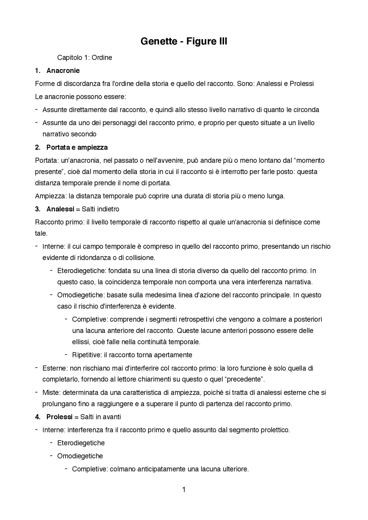 Genette Figure Iii Discorso Del Racconto Docsity