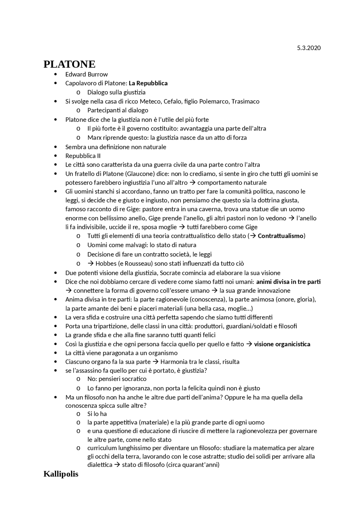Il pensiero politico di Platone - Docsity