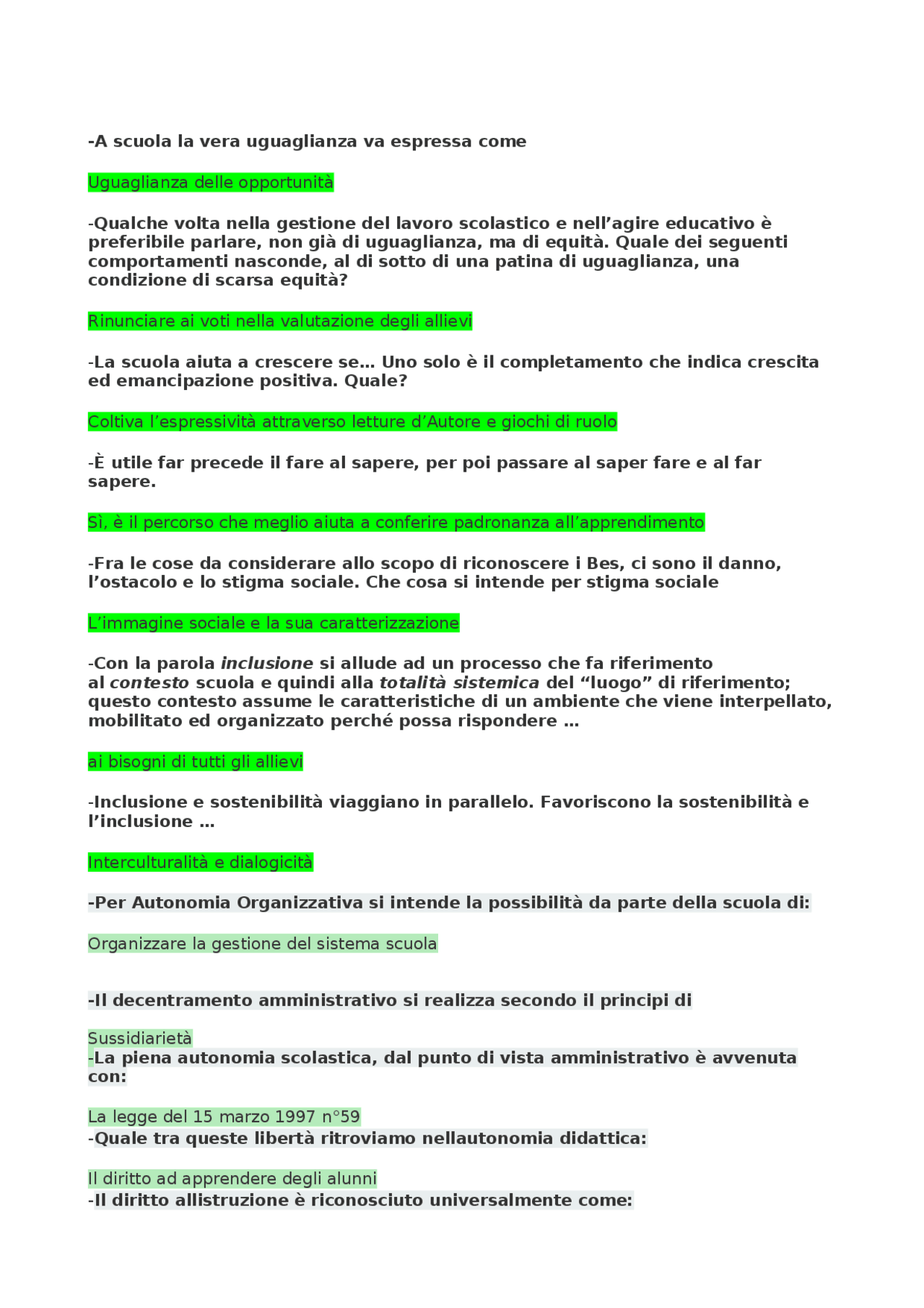 Esame Didattica 24cfu Docsity