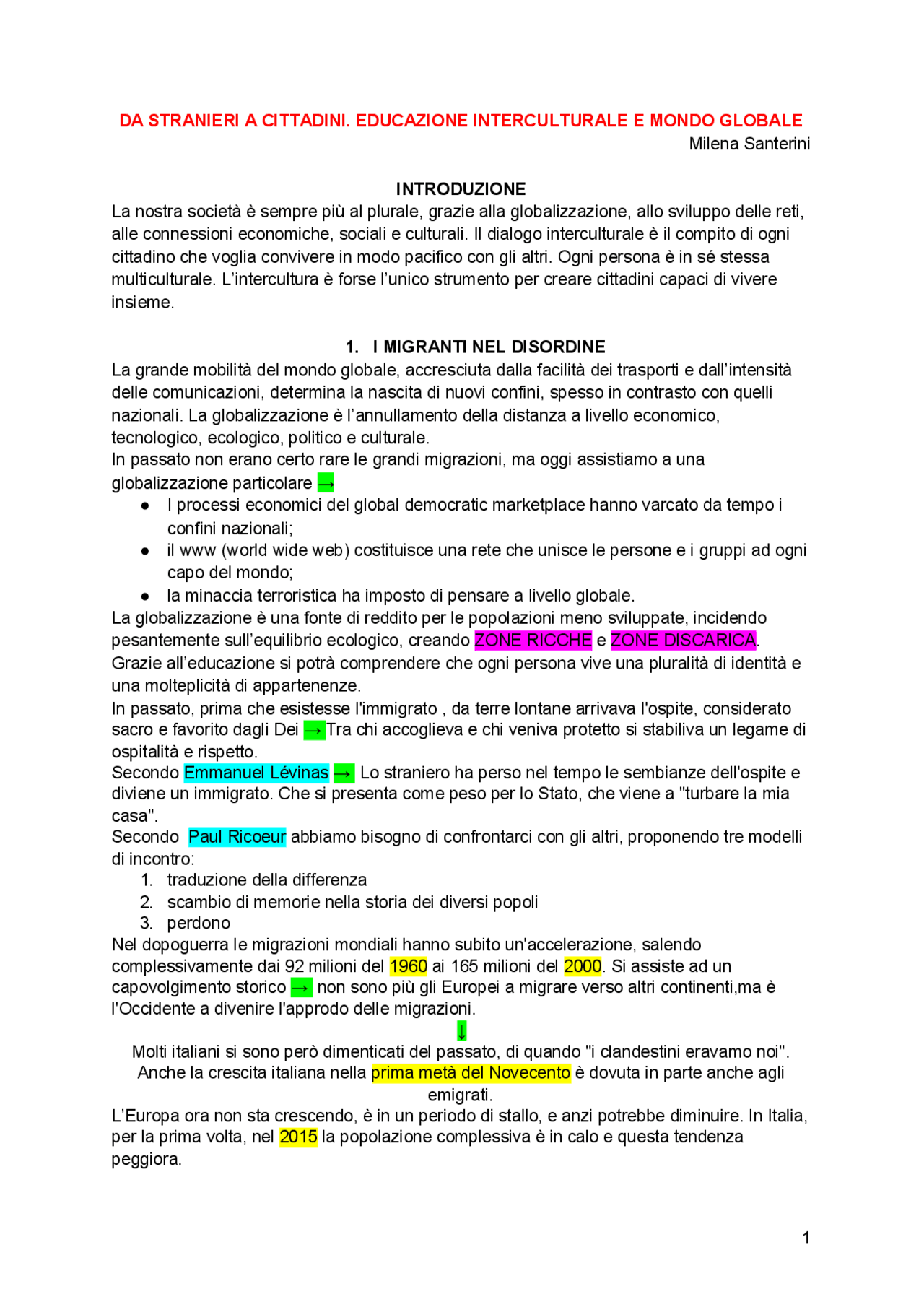Da Stranieri A Cittadini Docsity