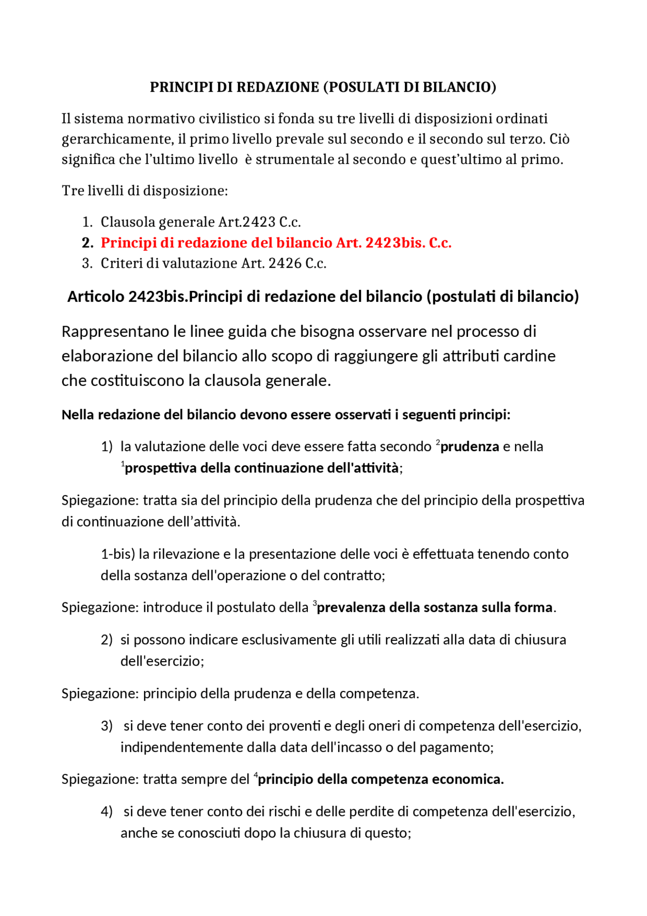 Principi Di Redazione Di Bilancio Introduzione Docsity