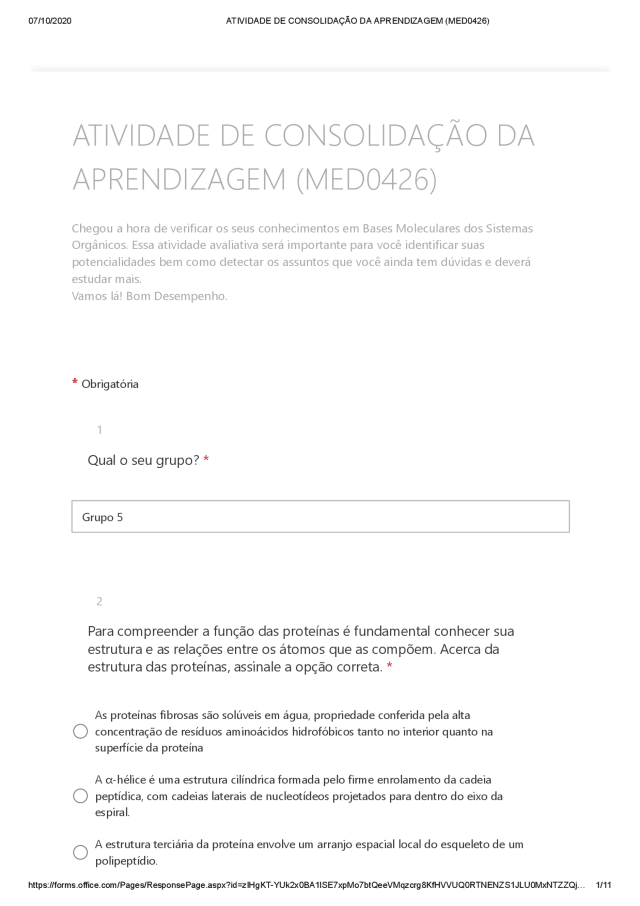 Simulado De Bioquímica Docsity