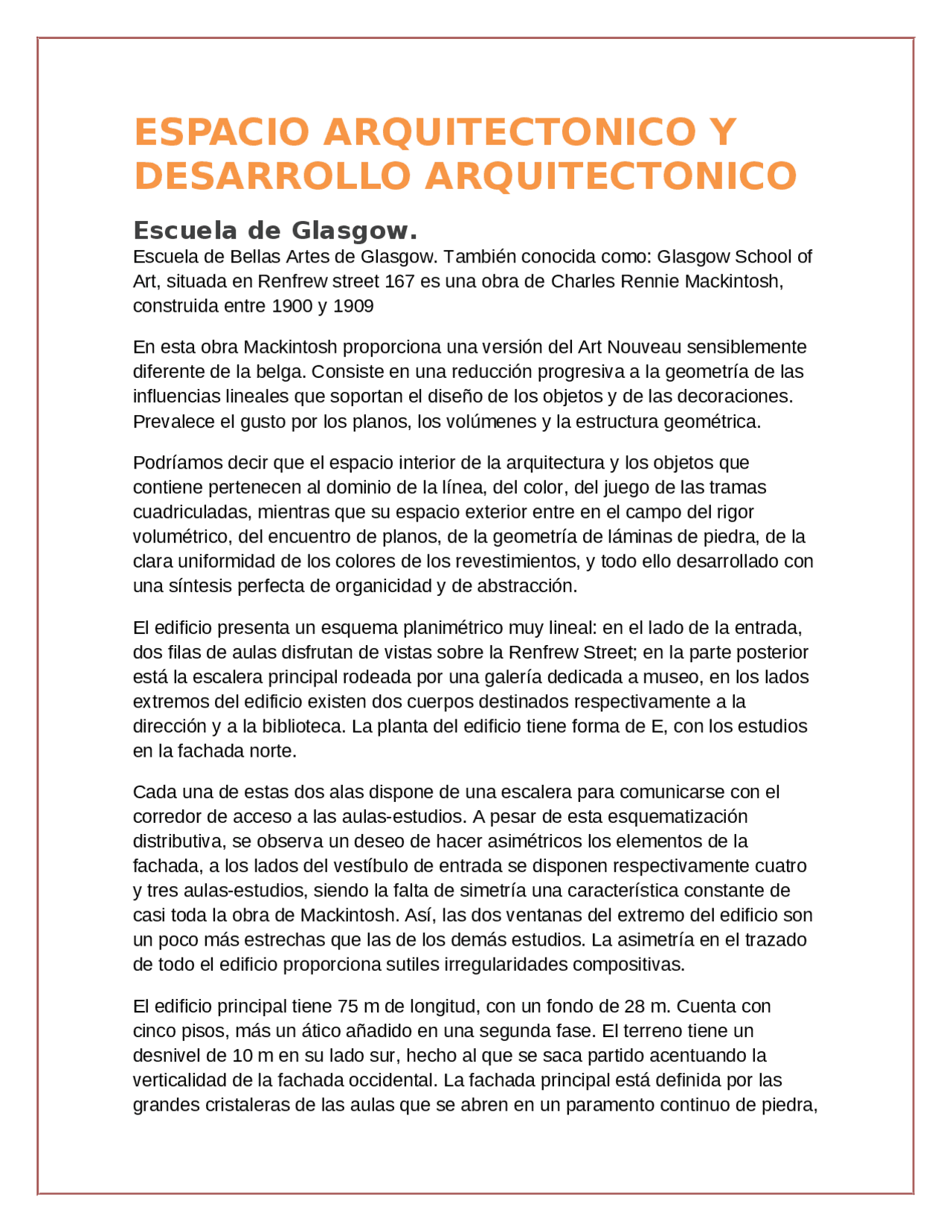 Espacio Arquitectonico Docsity